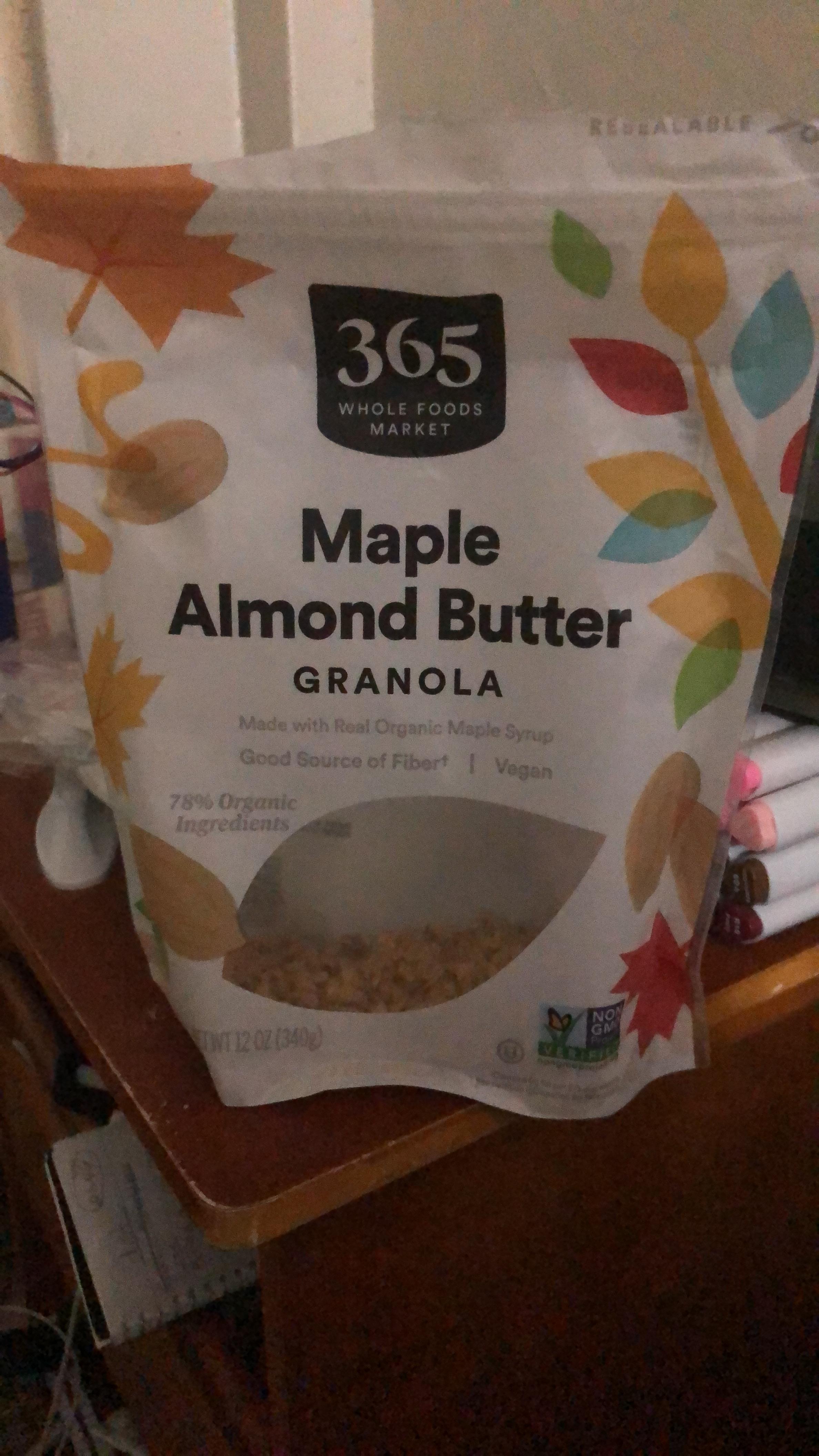 Amazon.com: 365 by Whole Foods Market, Granola Maple And Almond Butter ...