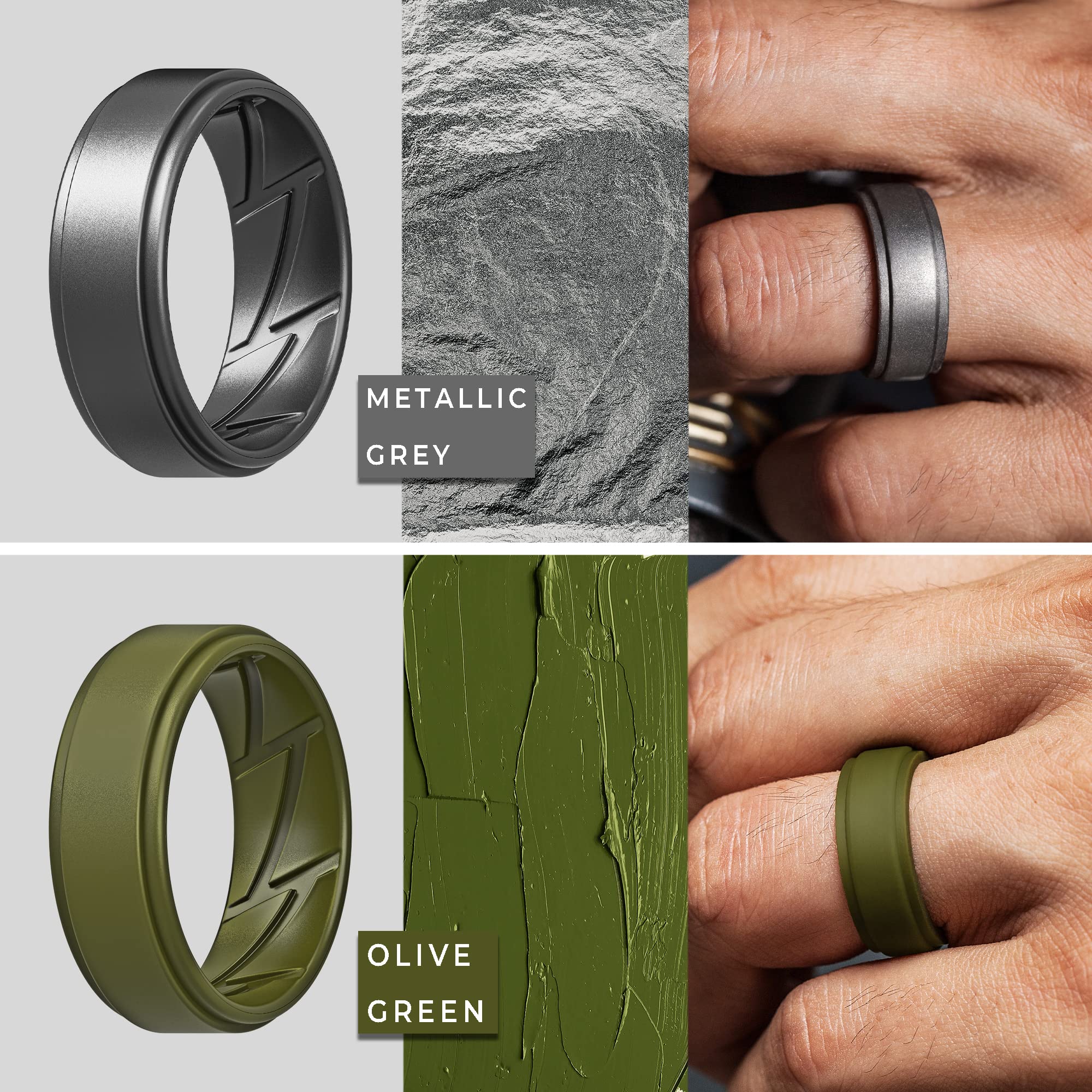 Snapklik.com : ThunderFit Silicone Wedding Rings For Men Breathable ...