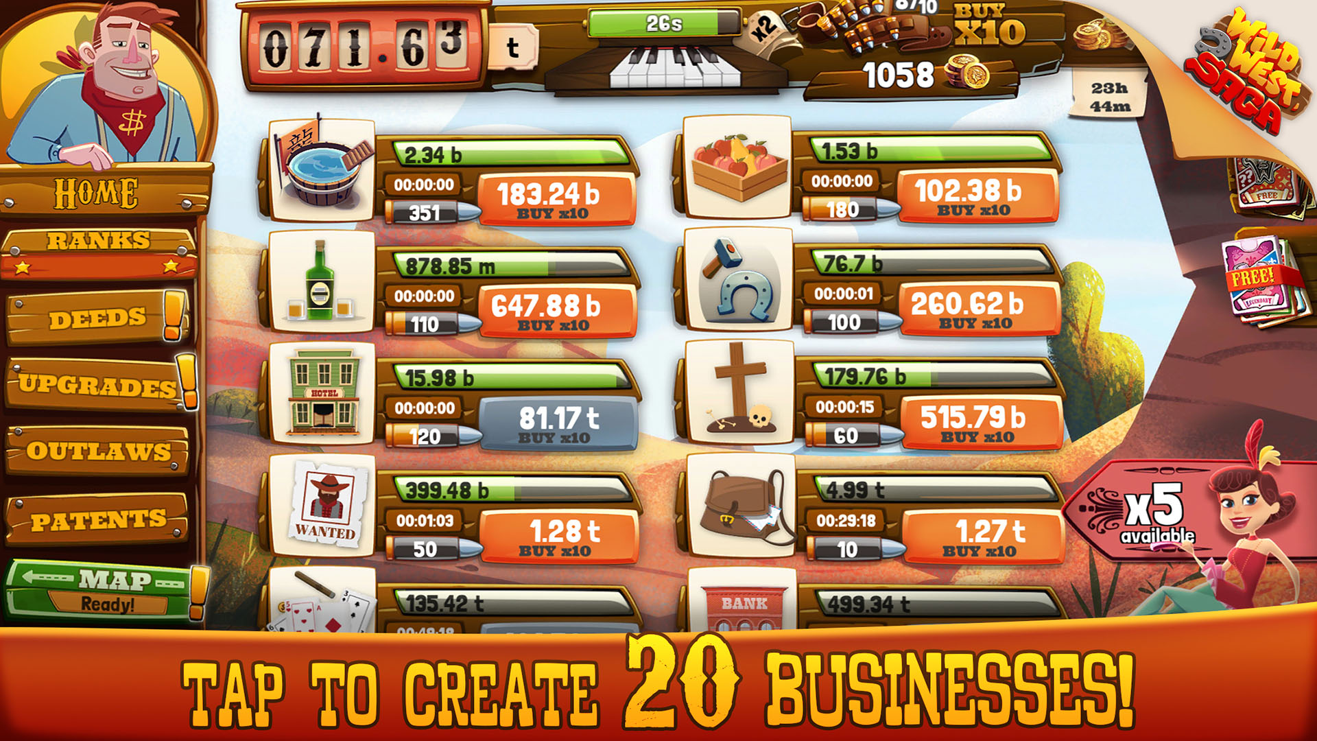 Wild West Saga: Idle Tycoon Tap Clicker Game - App on Amazon Appstore