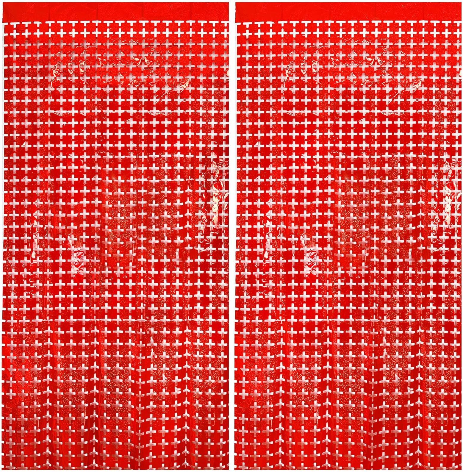 Amazon.com : 3 Pack Red Streamers Party Backdrop Christmas Decorations ...