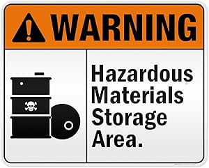 Amazon.com : Warning Hazardous Materials Storage Area Sign, 24x30 ...