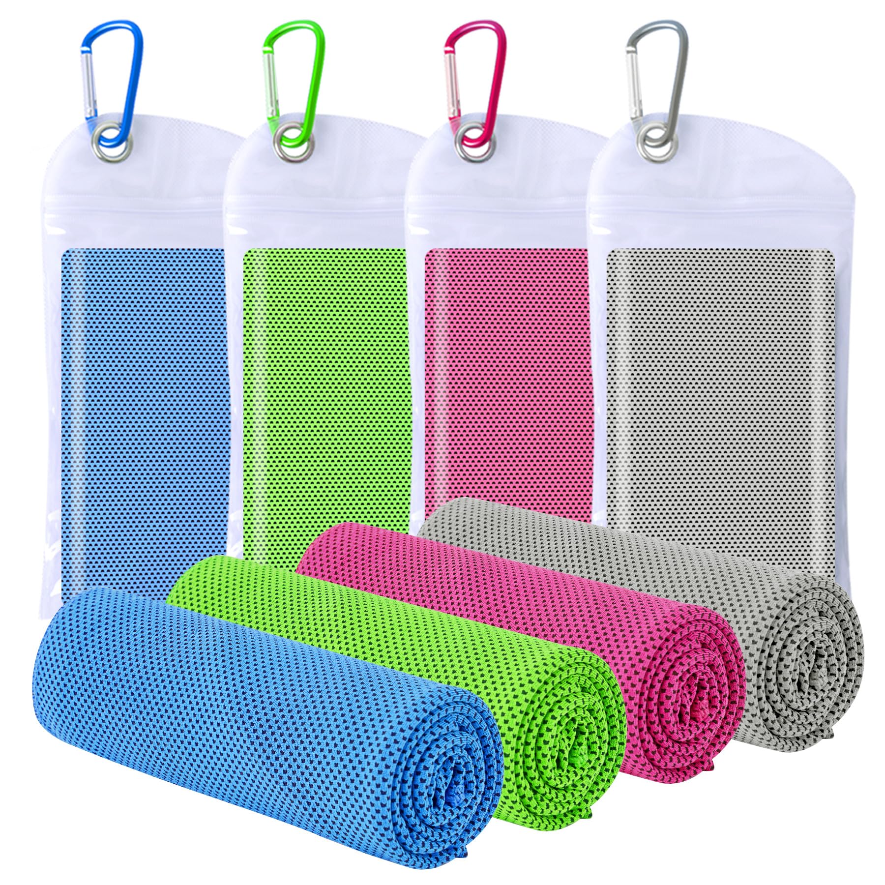 Amazon.com: 4 Packs Cooling Towels (40"x 12"),Microfiber Cooling Rags ...