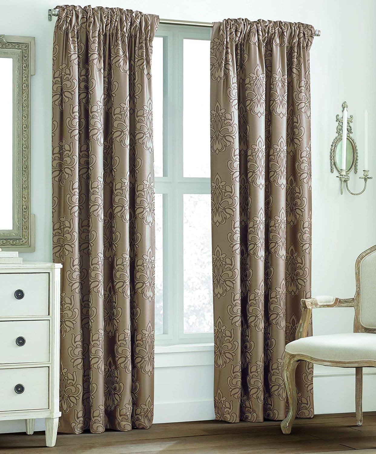 Amazon.com: Valeron Glenview Pencil Pleated and Rod Pocket Window Panel ...