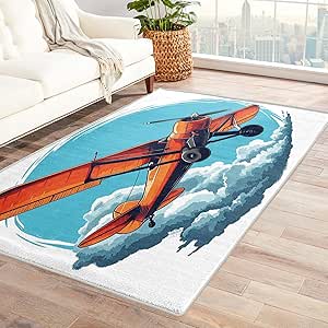Amazon.com: Generic Airplane Rug for Living Room - 5x6 Washable Rug ...