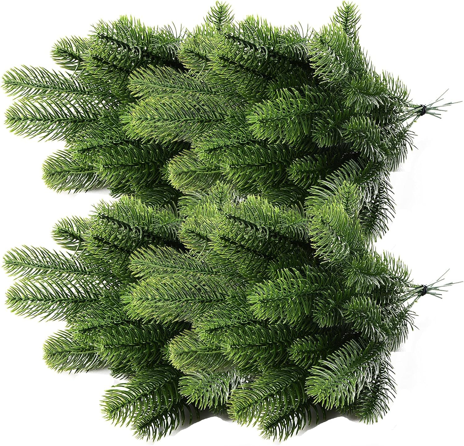 Flueyer 50 Pcs Artificial Pine Needles Branches Garland,Christmas Tree ...