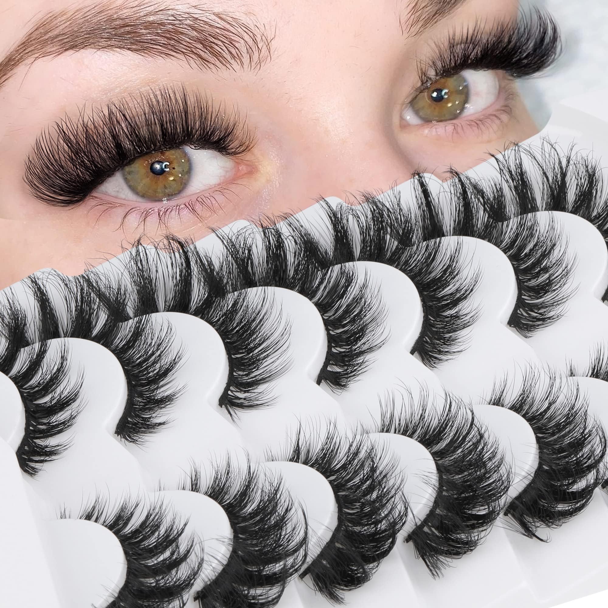 Amazon.com: Cat Eye Lashes Natural Look Fluffy False Eyelashes Fox Eye ...