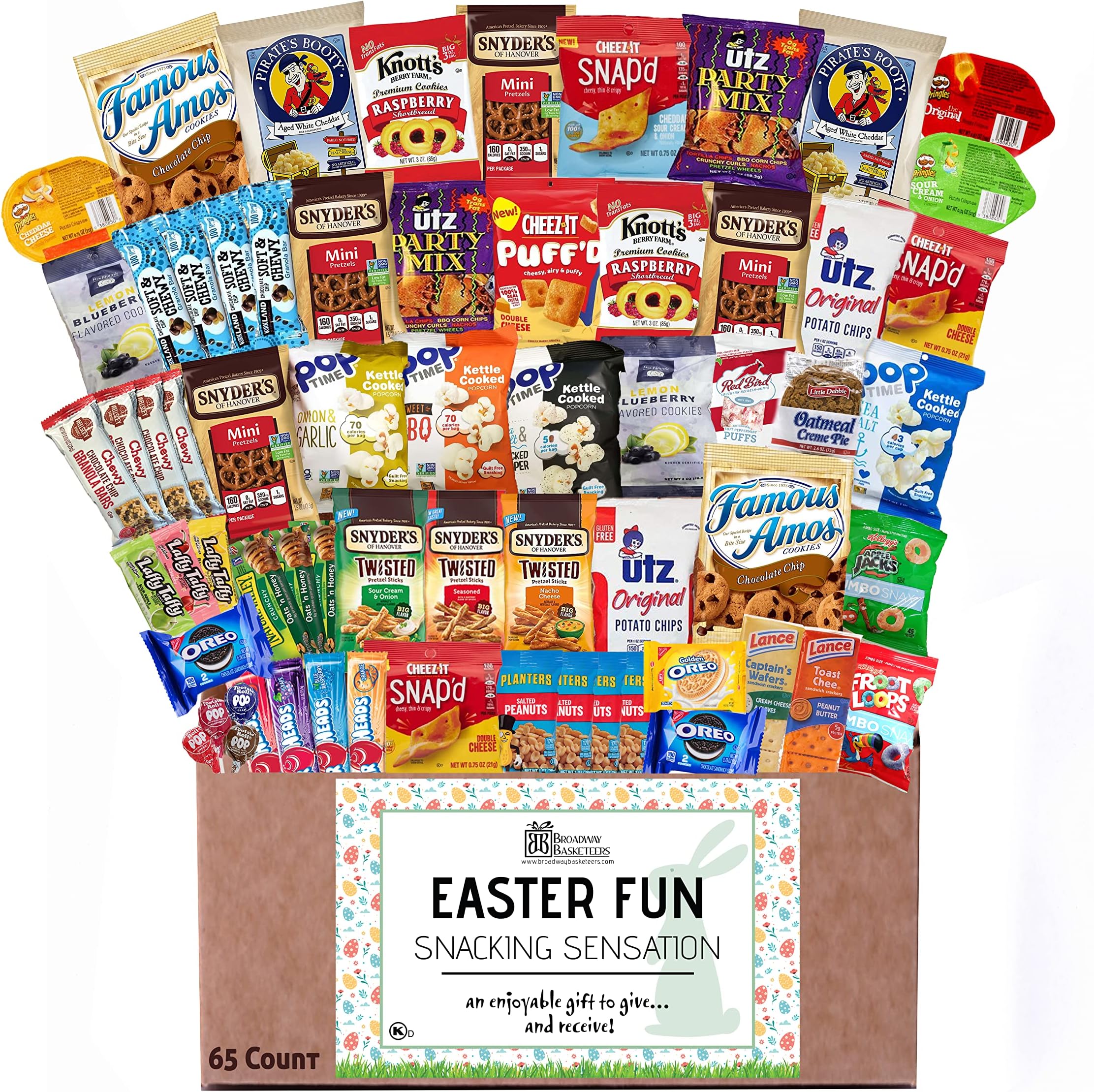 Amazon.com : Easter Snack Basket Box for Kids and Adults (65ct) Variety ...