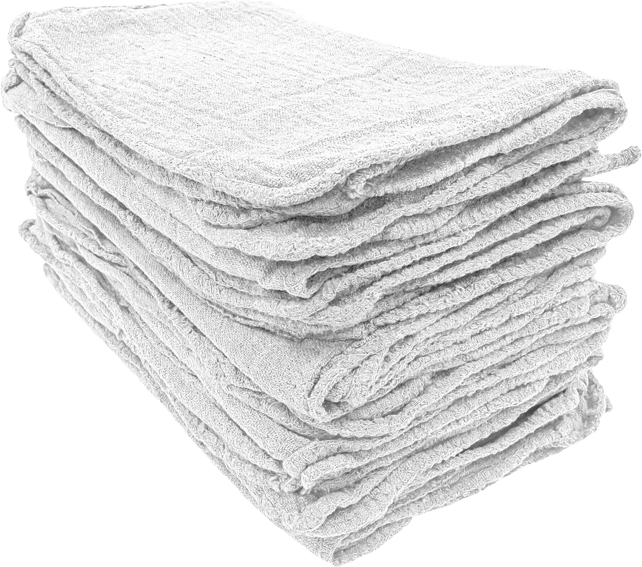 Amazon.com: Looperry White Terry Cloth Rags Striped (13 x 13 Inches, 60 ...