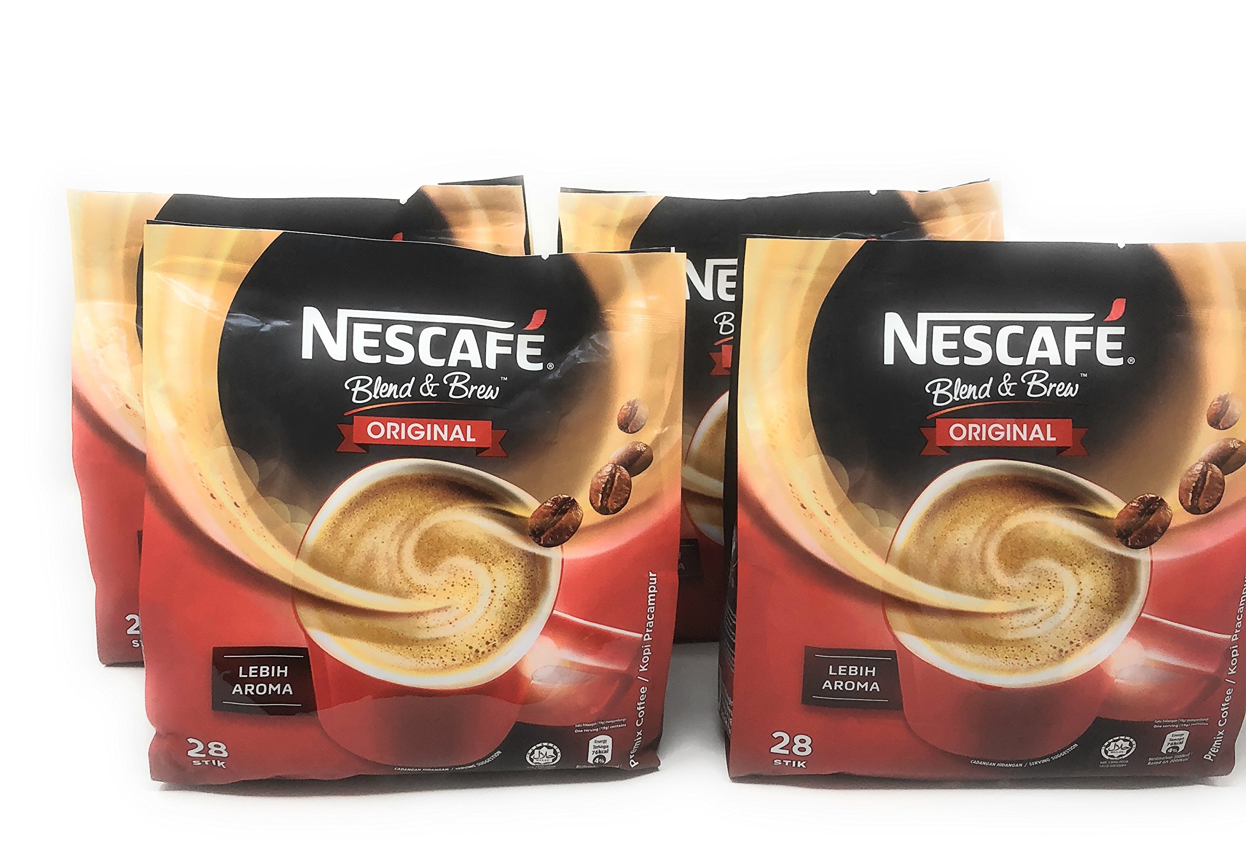 Buy 4 Packs Nescafé 3-in-1 ORIGINAL Premix Instant Coffee Single Serve ...