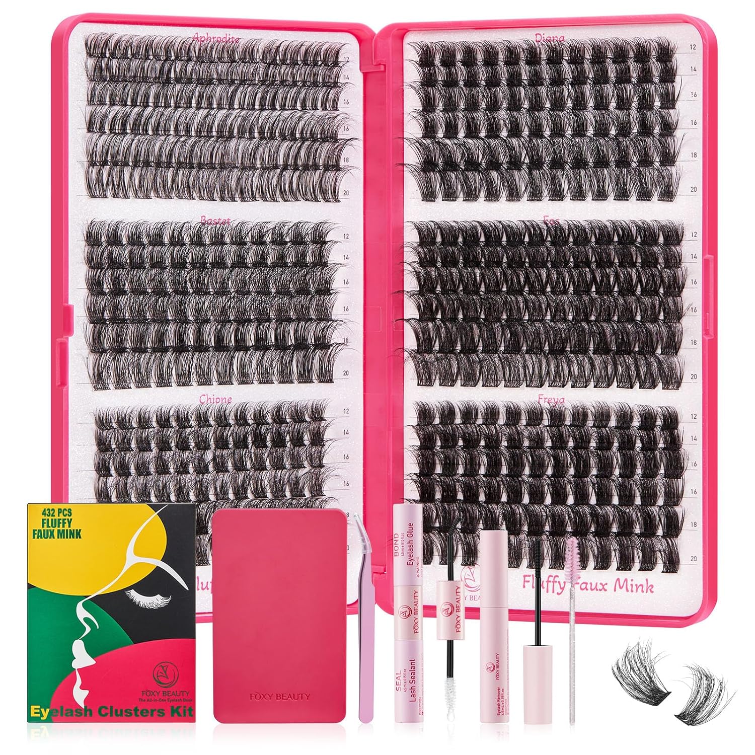 Amazon.com: Fluffy Lash Clusters Kit 432pcs - Fluffy Lash Extension Kit ...