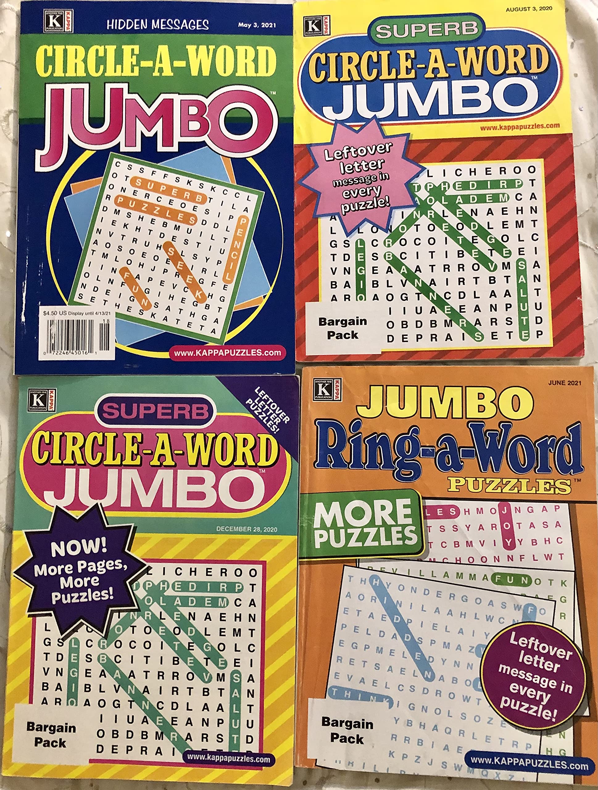 Amazon.com: Lot of 4 Kappa Superb Jumbo Ring-A-Word Circle-A-Word ...