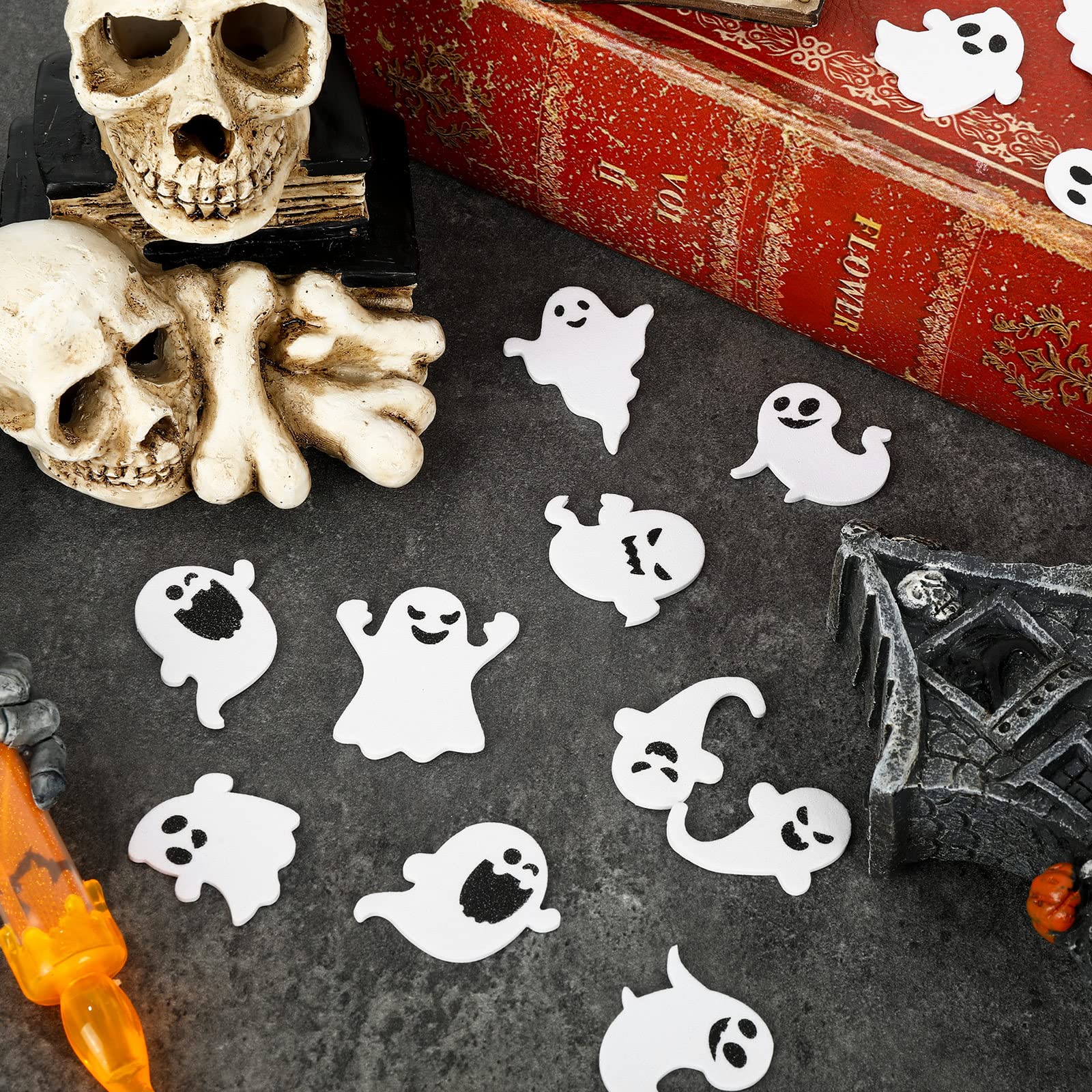 Snapklik.com : 160Pcs Halloween Ghost Foam Stickers 8 Styles Self ...