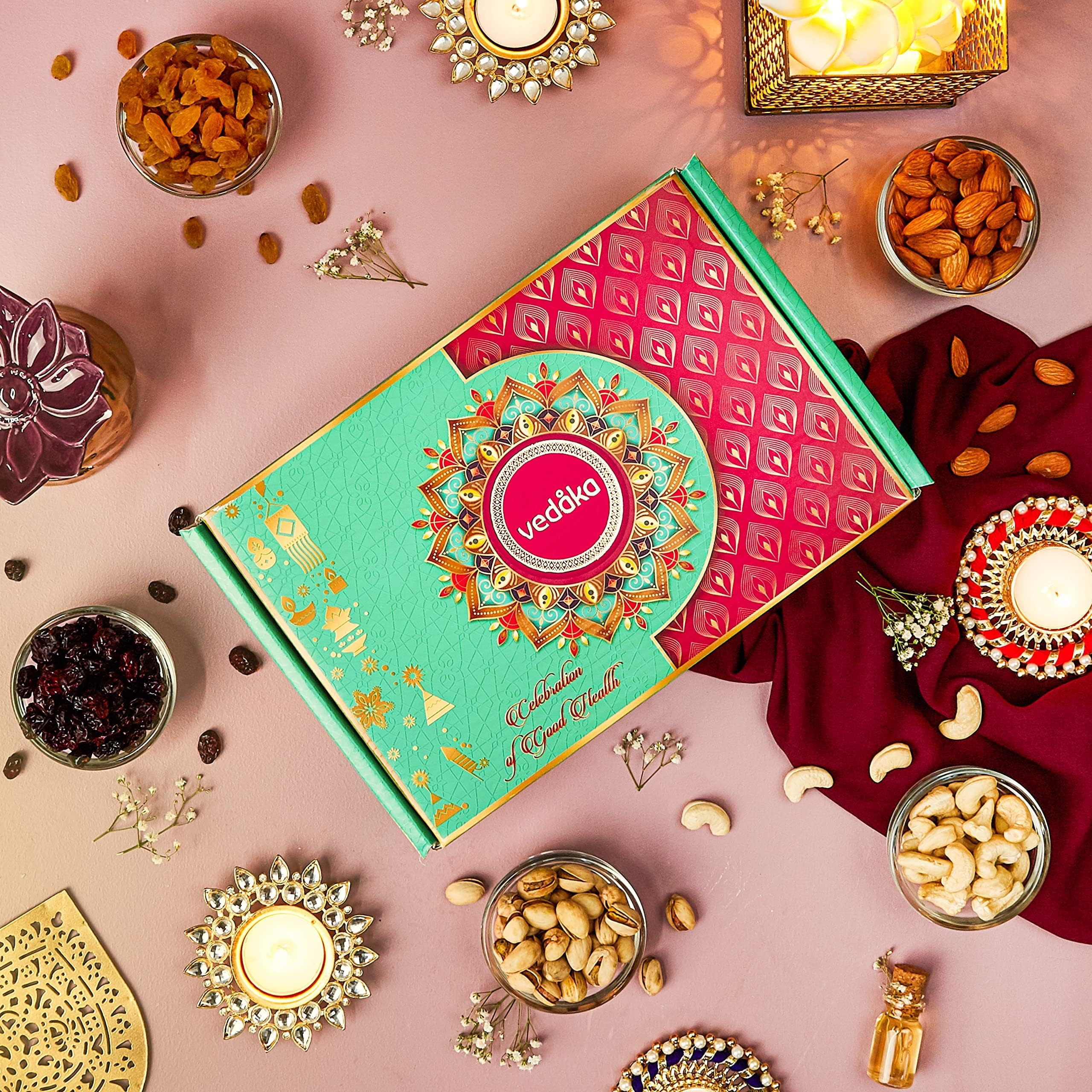 Amazon Brand - Vedaka Premium Dry Fruits Gift Box | 1 Kg | 200 Gram ...