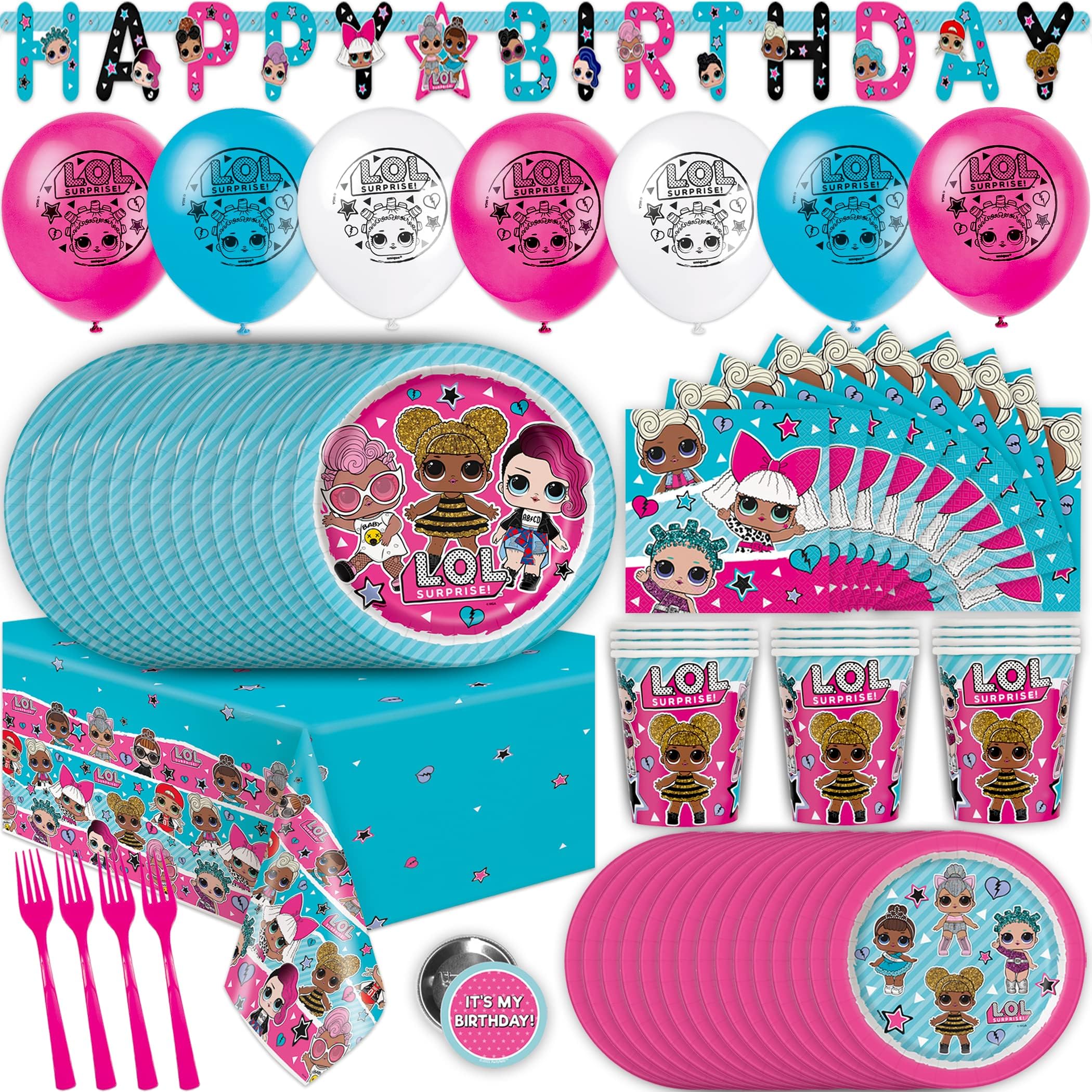 Amazon.com: Unique LOL Surprise Party Decor Kit - 7 Pcs | Vibrant ...