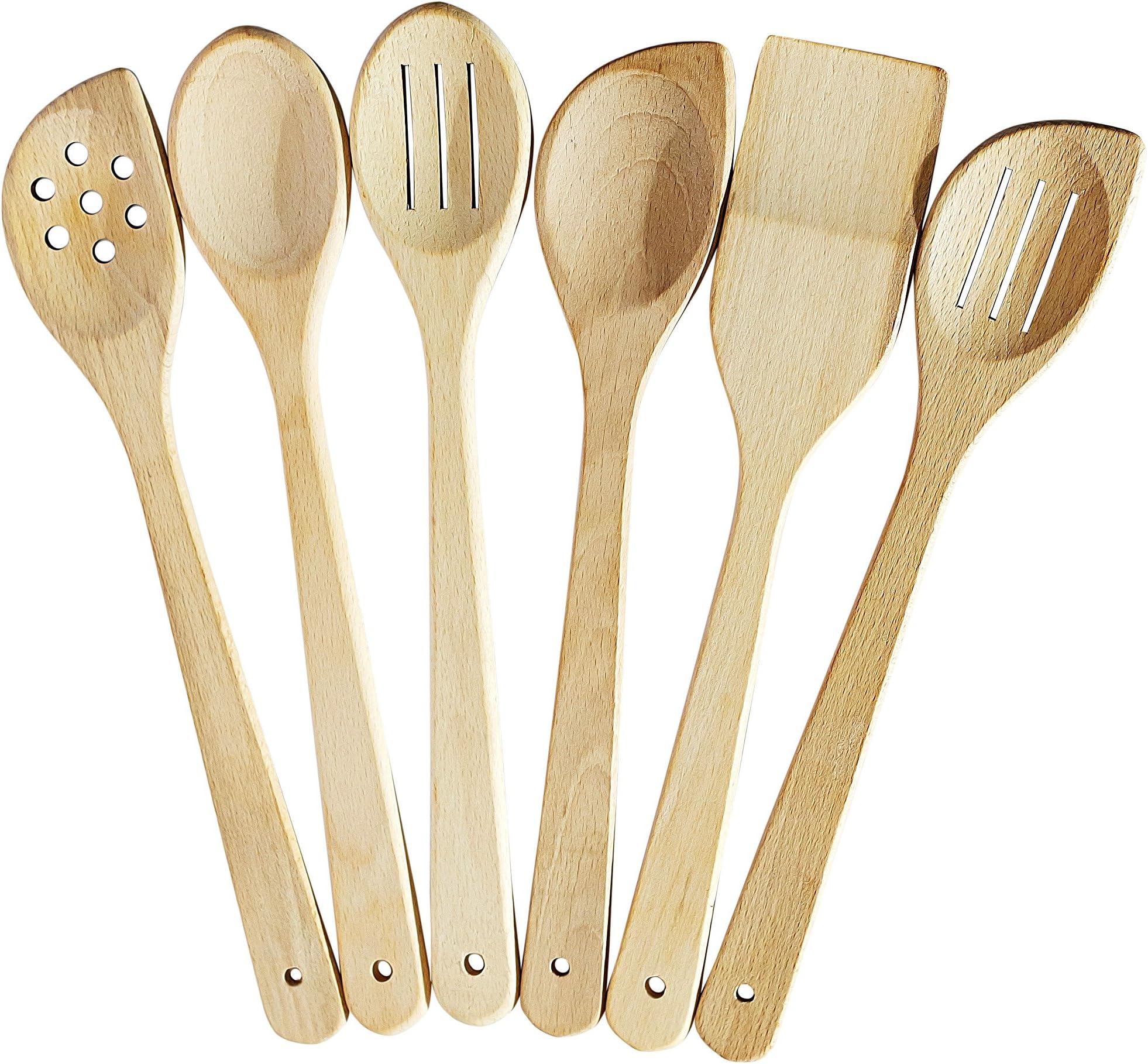Amazon.com: Neet Wooden Spoons For Cooking 6 Piece Organic Bamboo ...