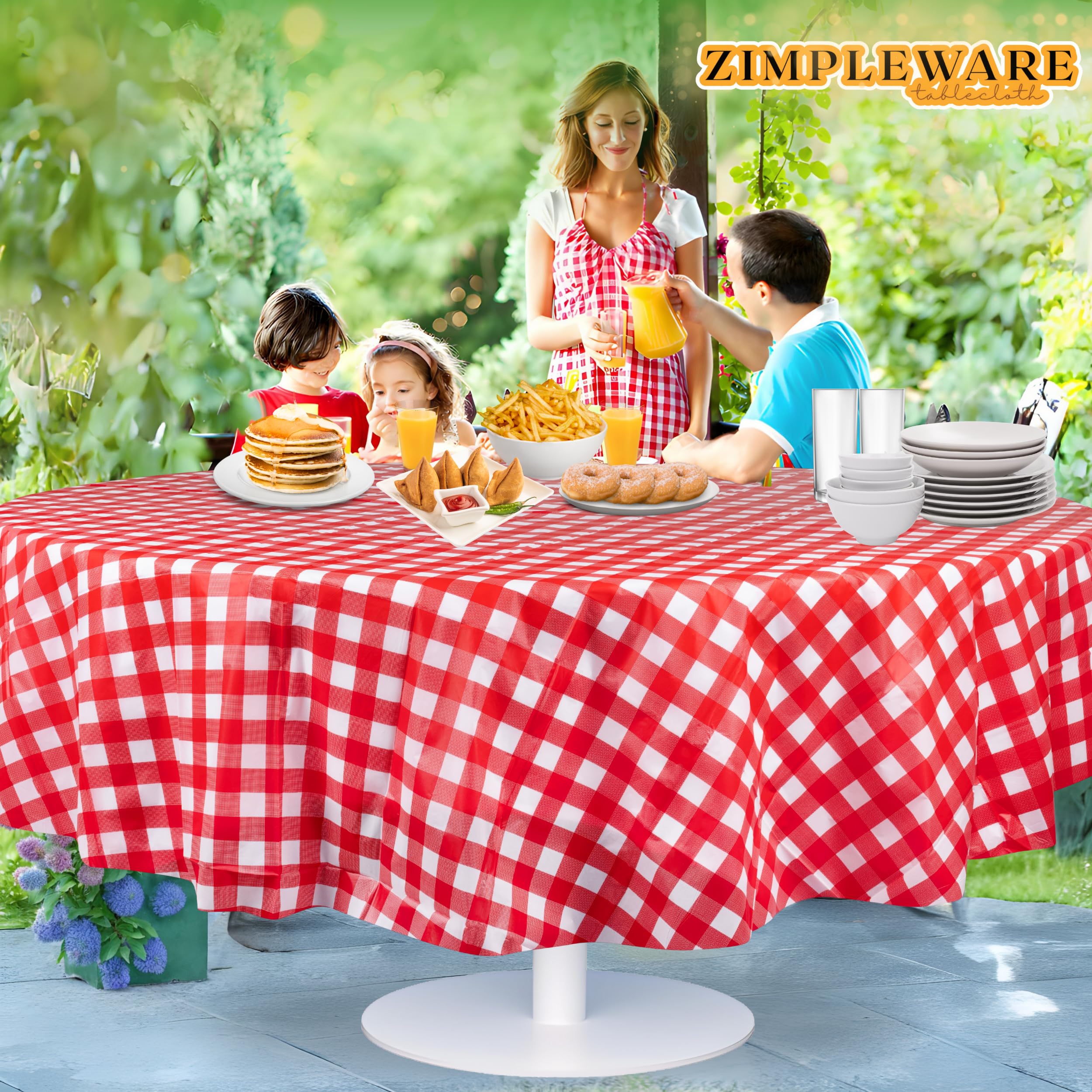 Red Checkered Plastic Tablecloths Red And White Gingham Print