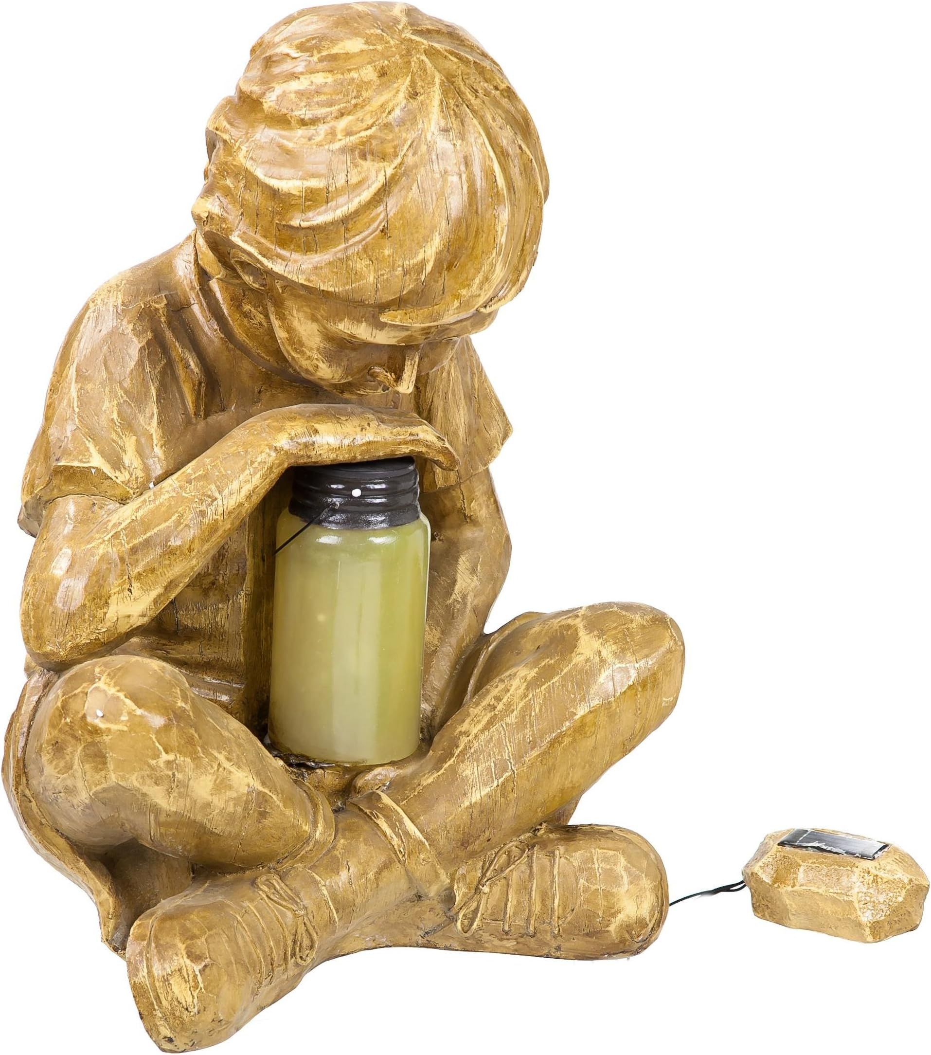 Amazon.com : New Creative Boy with Firefly Solar Statue : Outdoor ...
