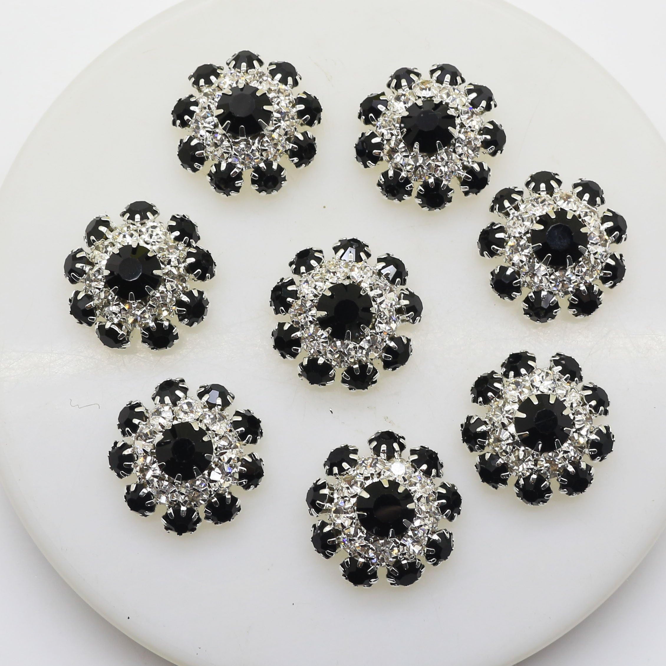 Amazon.com: 10PCS 14mm Sunflower-Shaped Rhinestone Claw Up Buttons ...