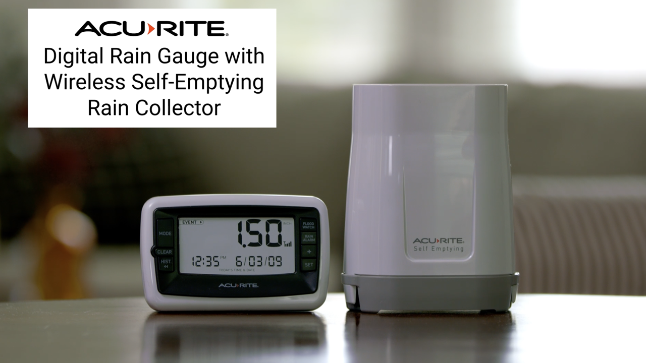 Watch Digital Rain Gauge with Wireless Self-Emptying Rain Collector ...