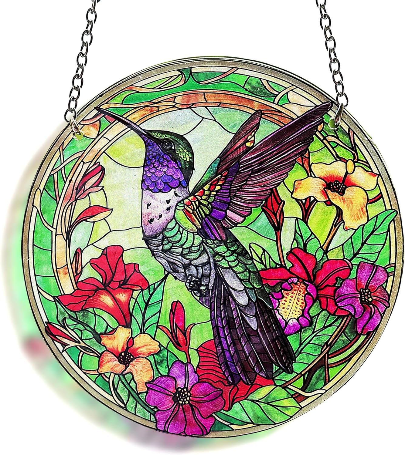 Amazon.com: Hummingbird Stained Glass Decor for Women, Bird Lovers ...