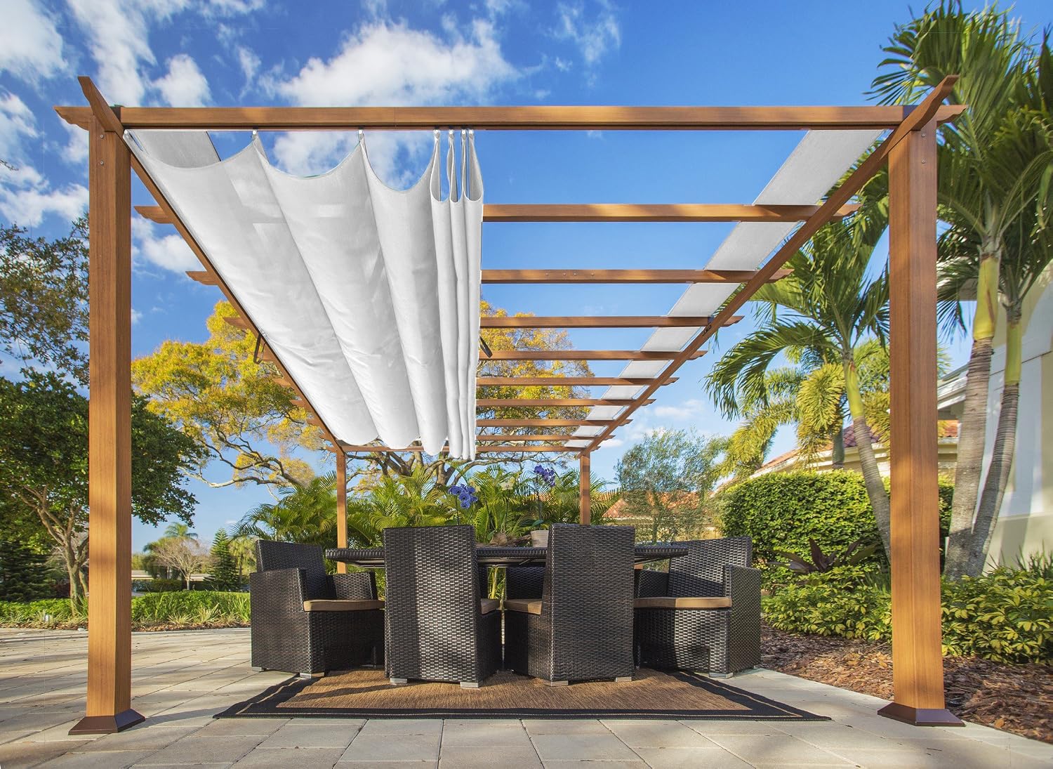 Buy Paragon Outdoor 11' x 11' Palermo Soft Top Pergola, Canadian Cedar ...