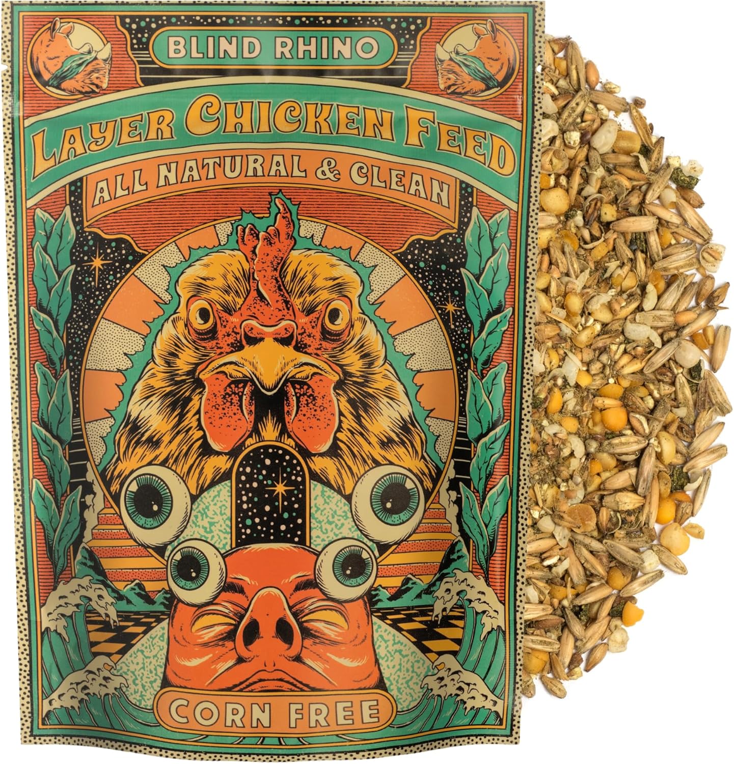 wobniaR Layer Chicken Feed - Blind Rhino All Natural & Clean Whole ...