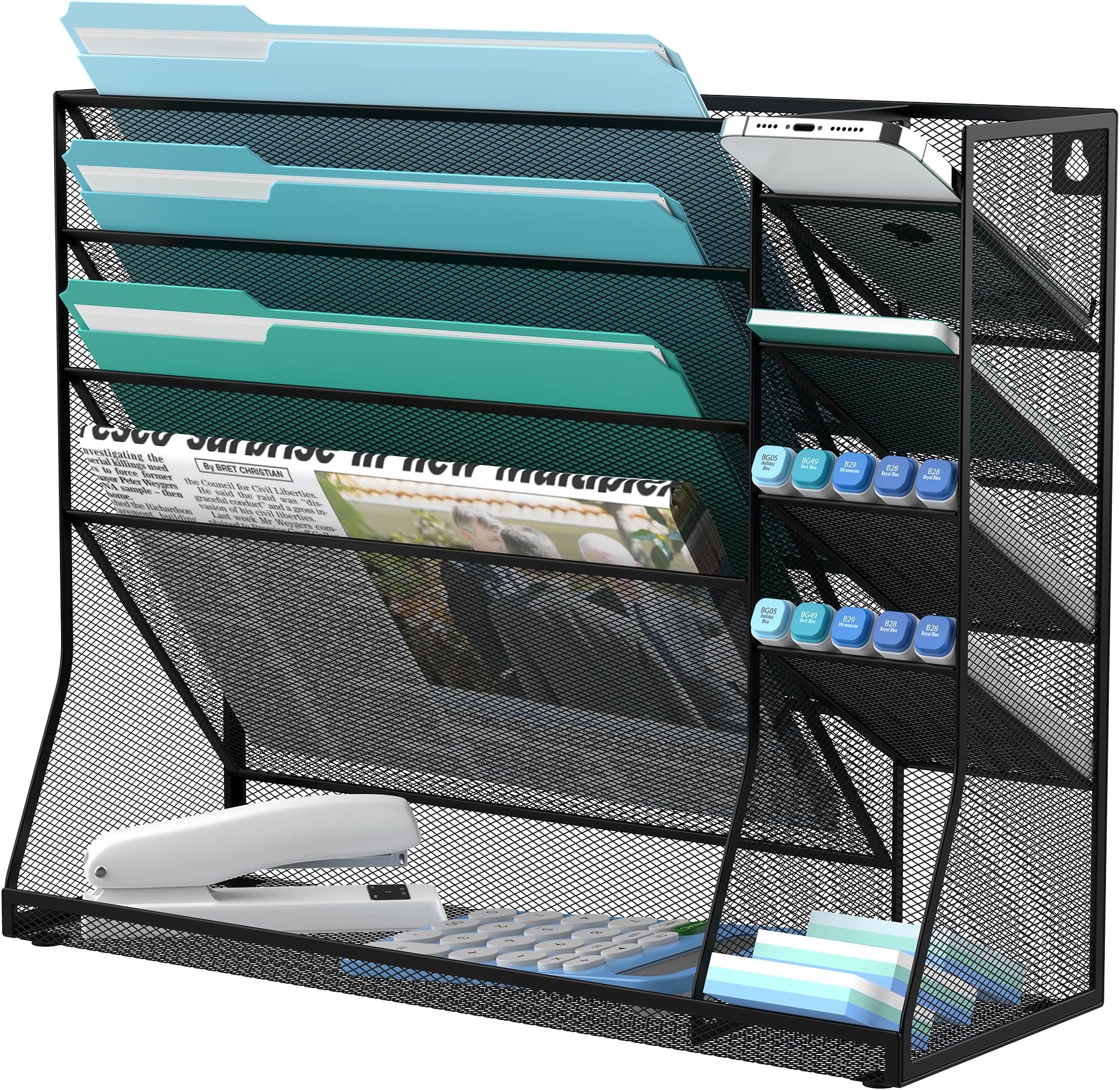 Amazon.com : SUPEASY 6-Tier Wall File Organizer - Wall Mounted Mail ...