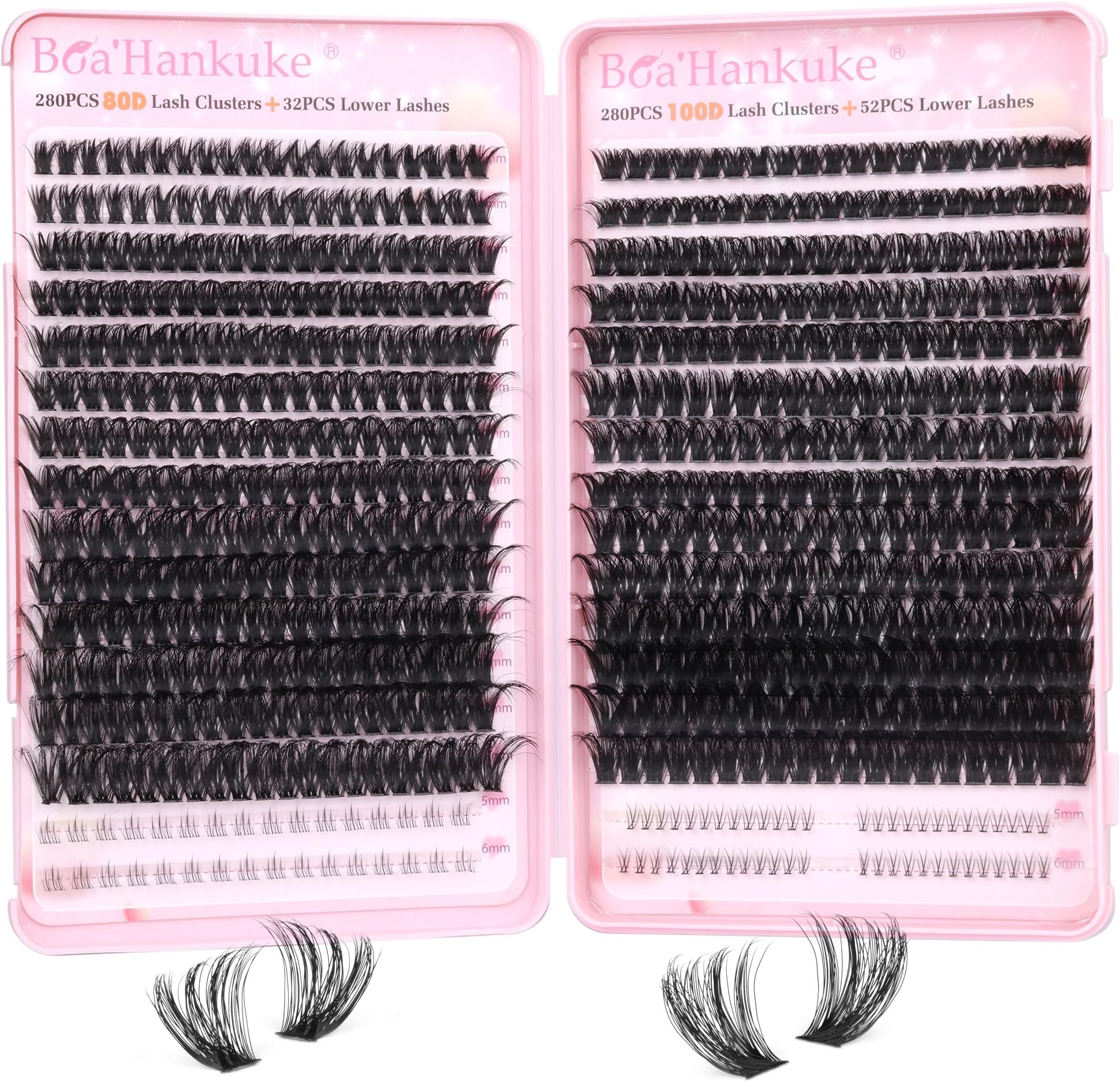 Amazon.com: Boahankuke 640PCS Lash Clusters DIY Cluster Eyelash ...