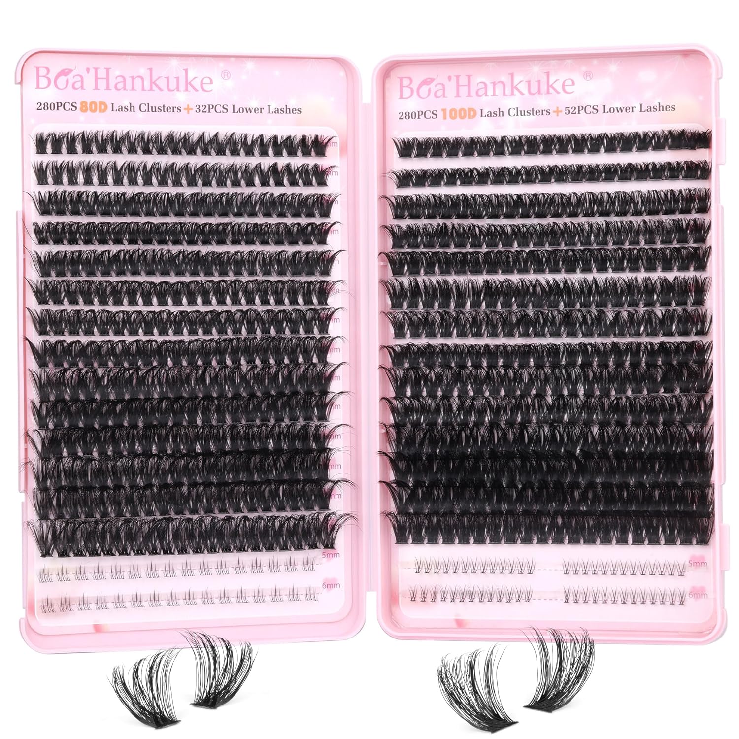 Amazon.com: Boahankuke 640PCS Lash Clusters DIY Cluster Eyelash ...