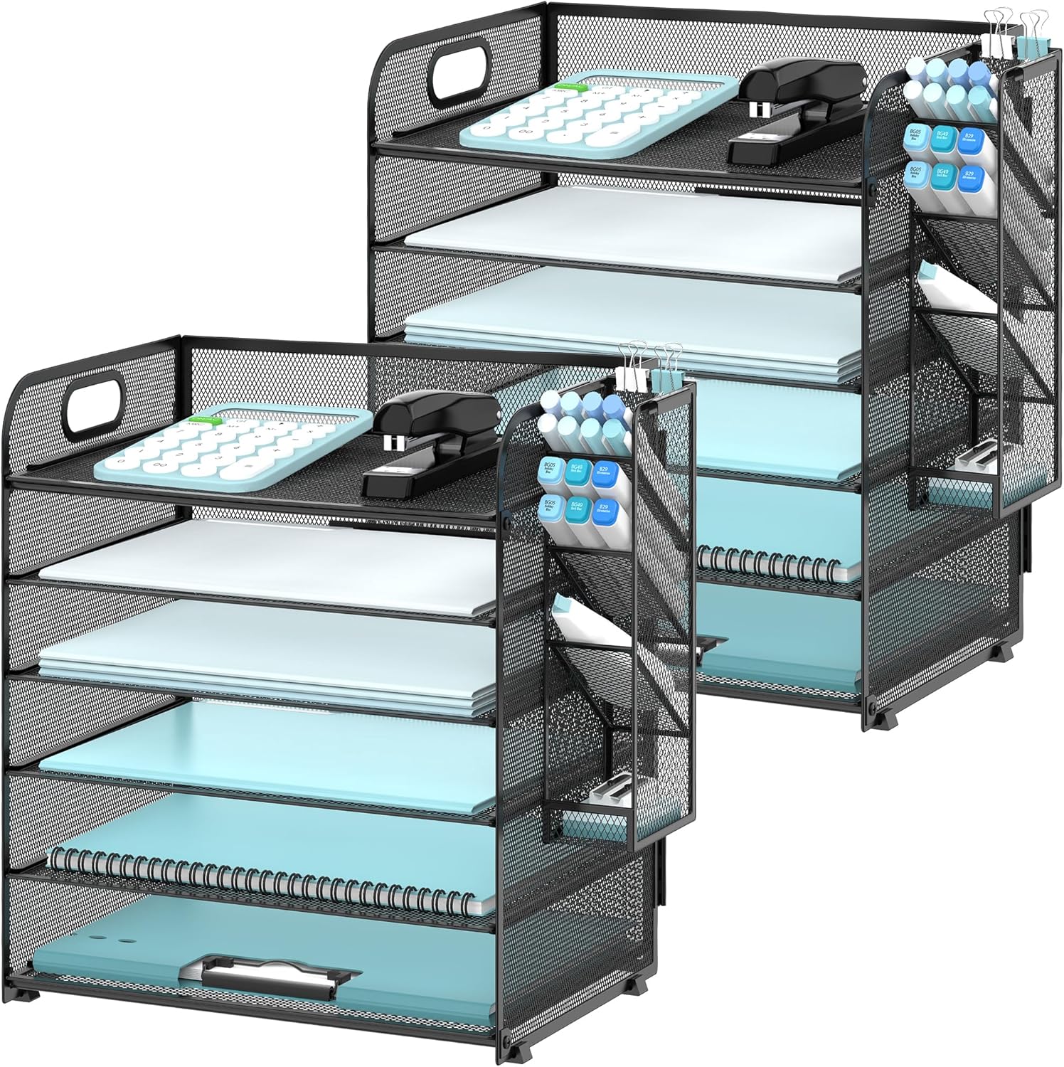 Amazon.com: SUPEASY 6 Tier Paper Organizer with 4 Pen Holders, Mesh ...