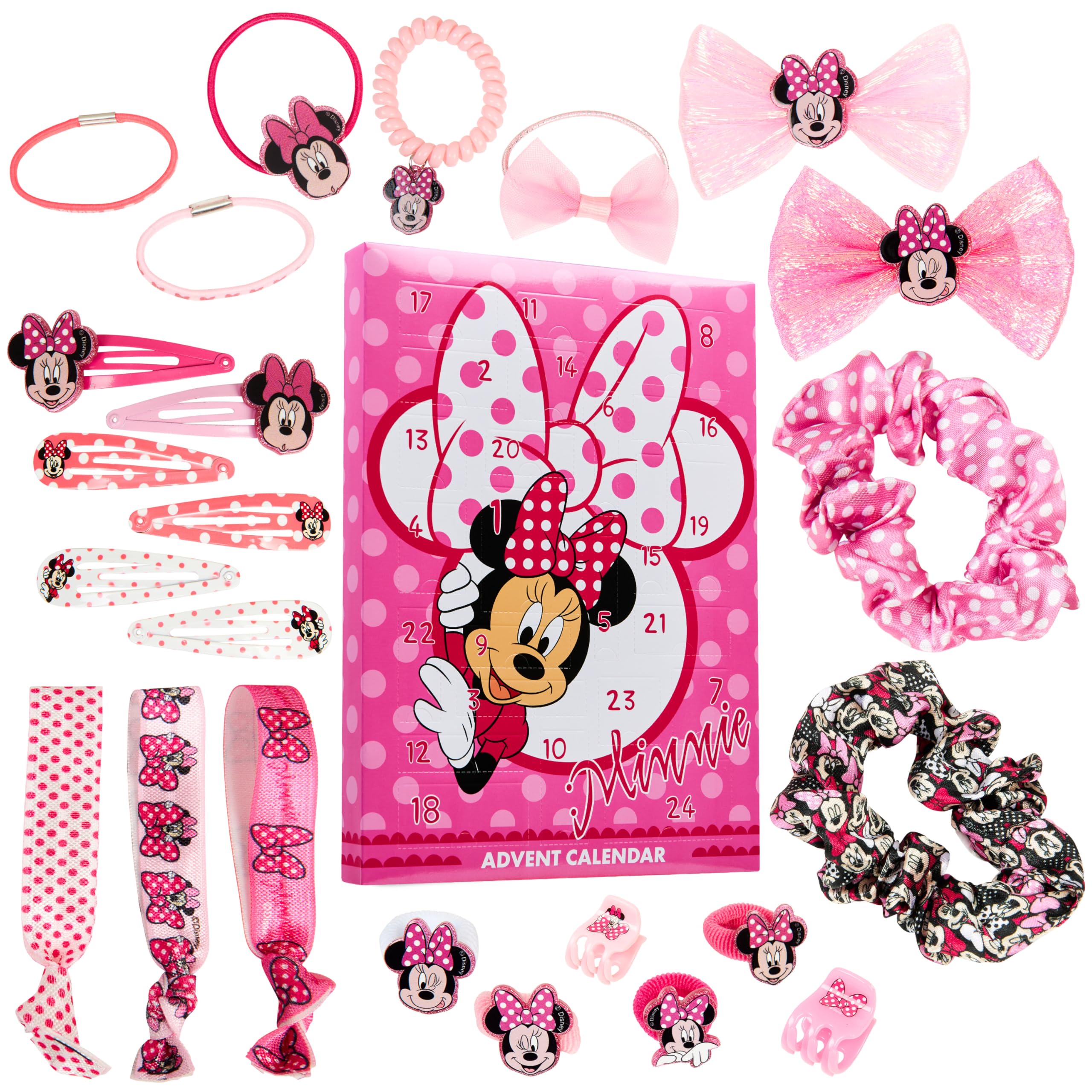 Amazon.com: Disney Minnie Mouse Advent Calendar 2024, Hair Accessories ...
