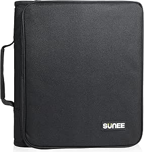 SUNEE Zippered Binder Bag with Handle, 2-Inch 3-Ring O-Ring, 500-Sheet ...