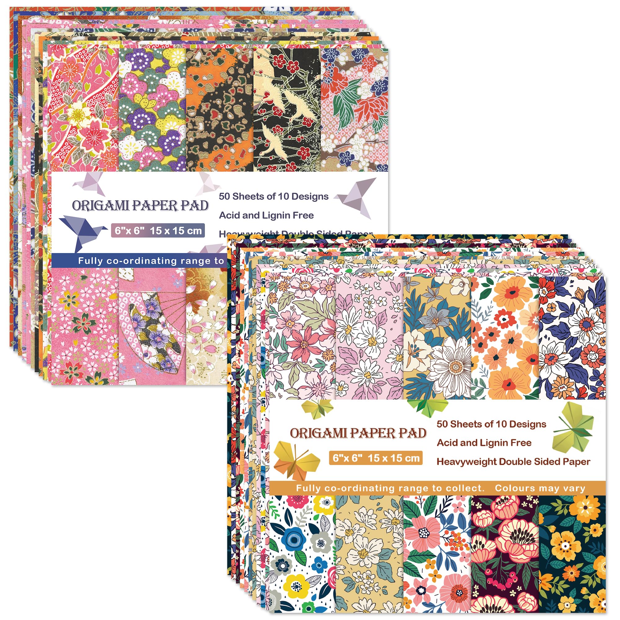 Amazon.com: Origami Paper Kit Double Sided 100 Sheets 20 Colors 6 Inch ...