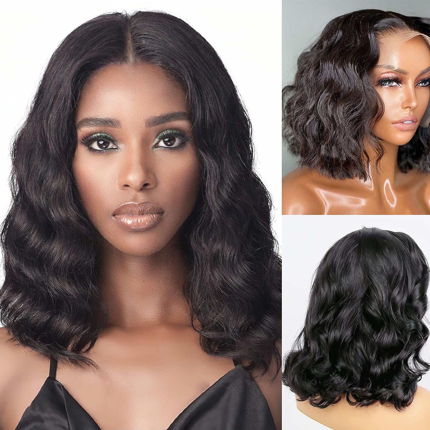 Amazon.com : Pickone Bob Wig Human Hair Wigs For Black Women13x4x1 ...