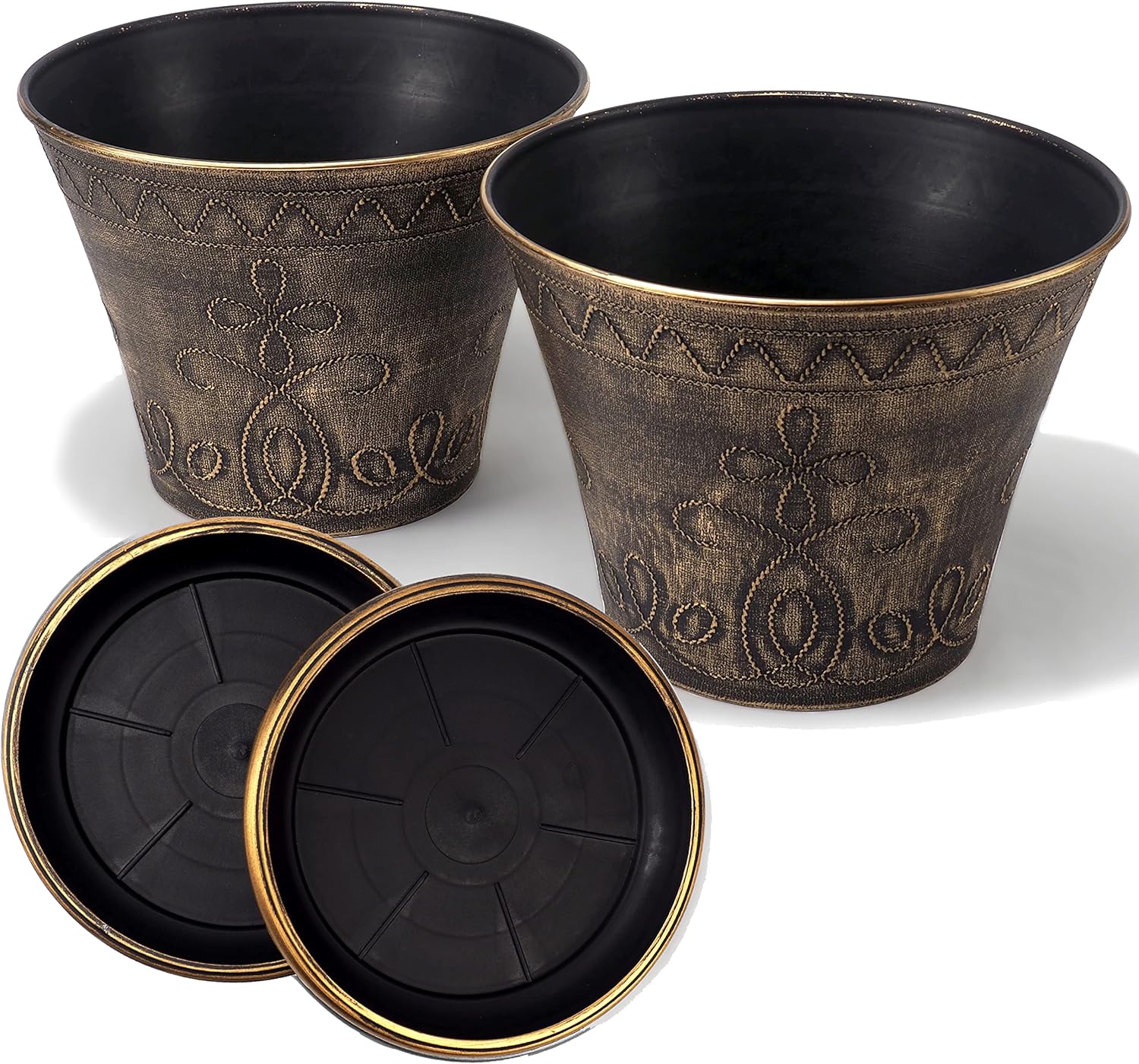 Amazon.com : Large Fancy Decorative Planter (2 Pack) Rustic French ...