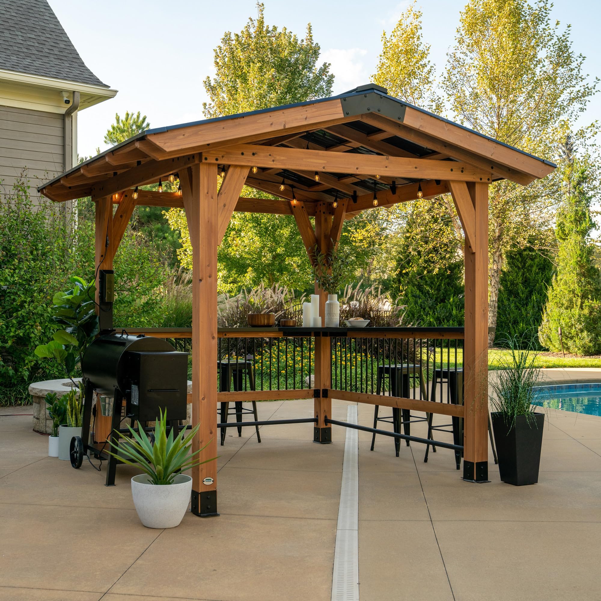Amazon.com : VEIKOU 8’x5’ Grill Gazebo, BBQ Gazebo Shelter with ...
