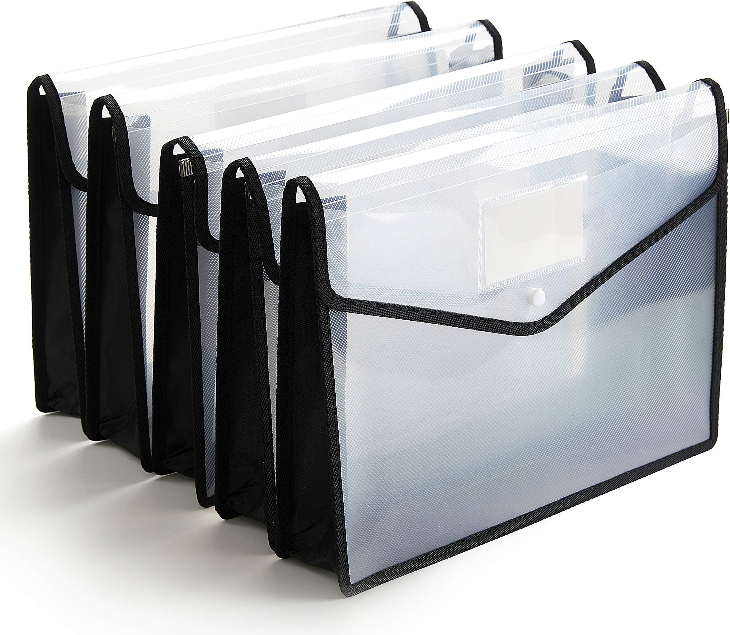 FANWU Plastic File Folder Poly Envelope Expanding File Wallet Document ...