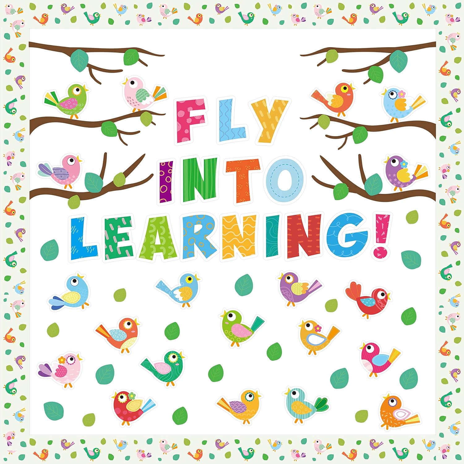 Amazon.com: CNhoqc 132pcs Boho Birds Theme Cutout Bulletin Board ...