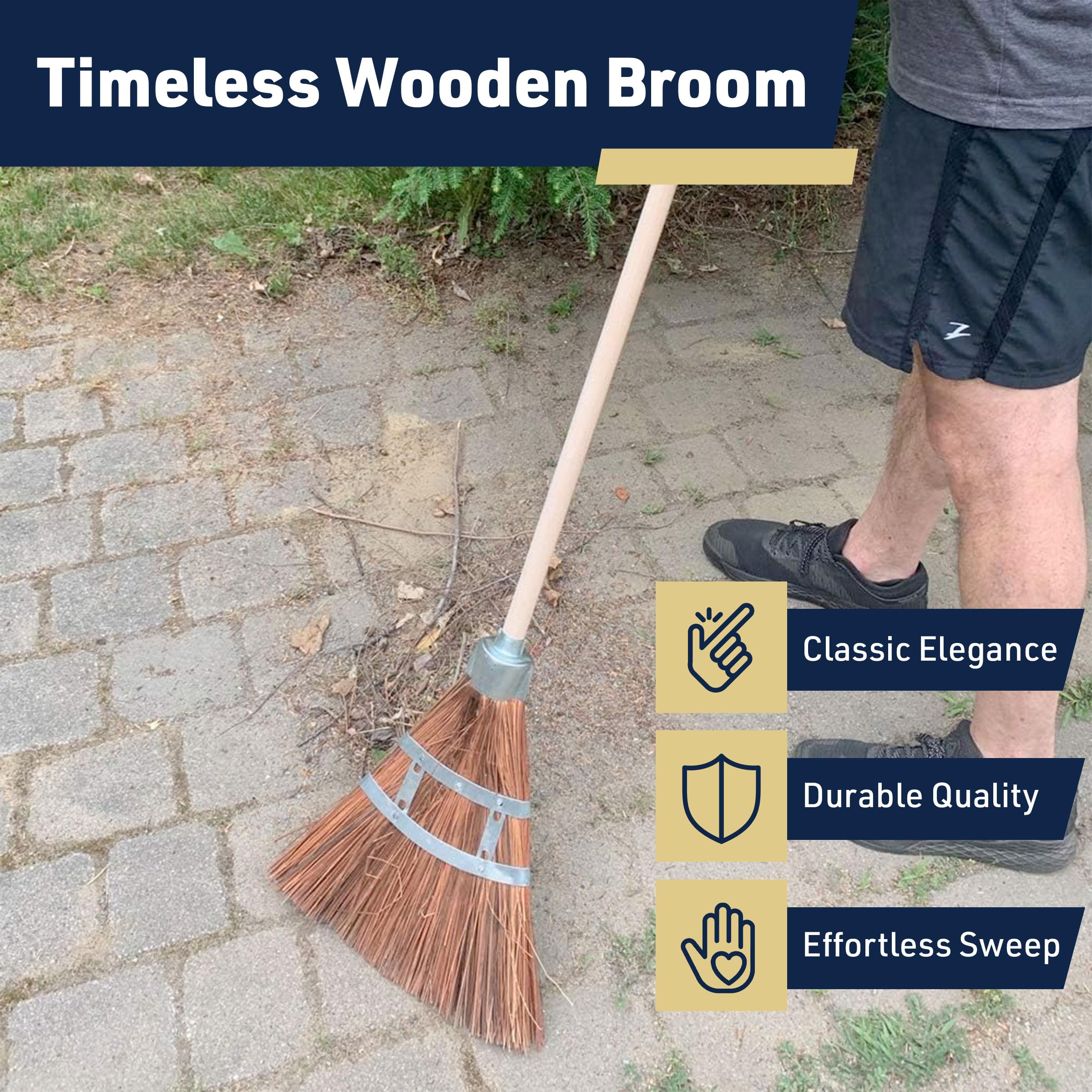 Snapklik.com : Outdoor Broom Heavy Duty 57” Broomstick