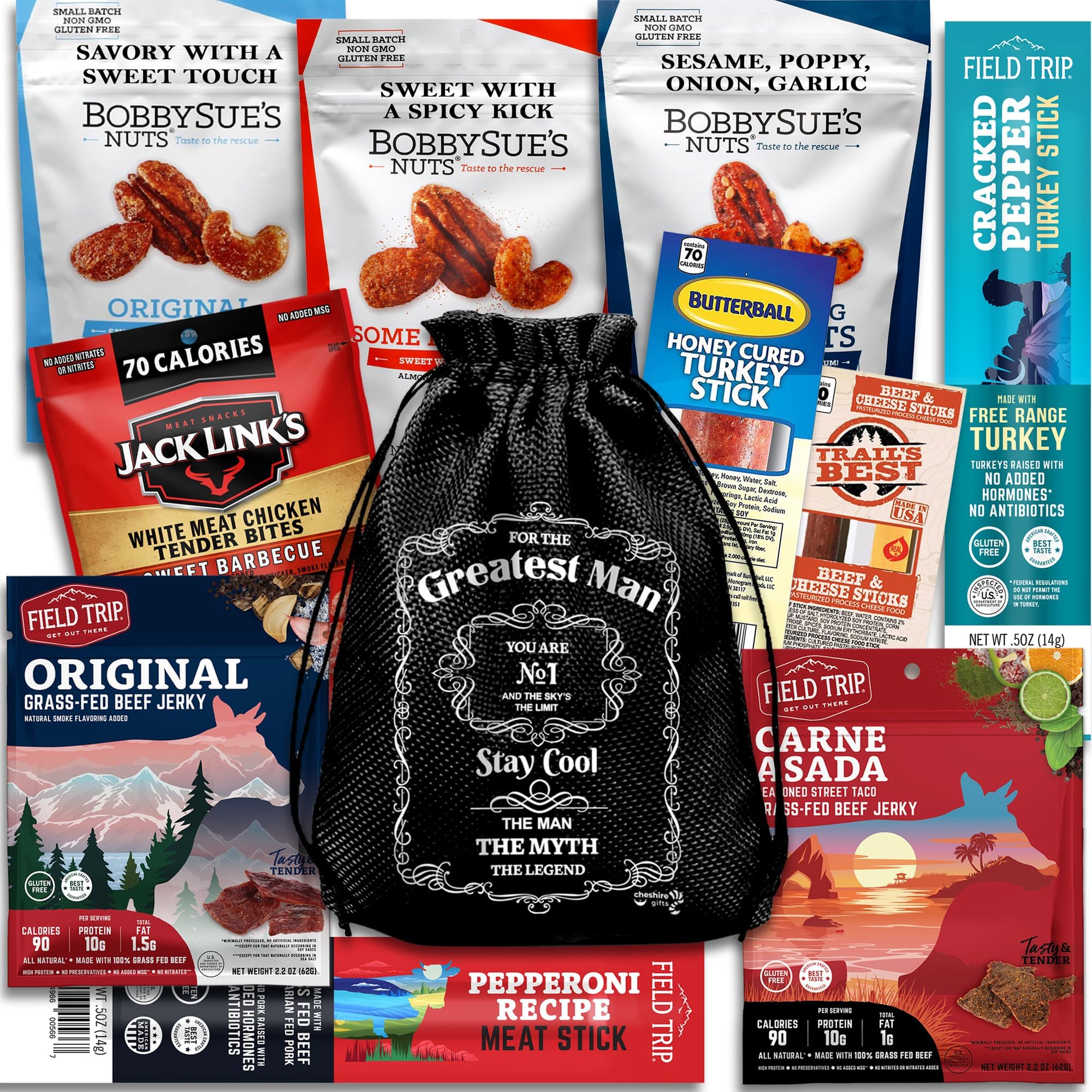 Amazon.com : Beef Jerky & Nuts Gift Baskets For Men - Nuts, Meat And ...