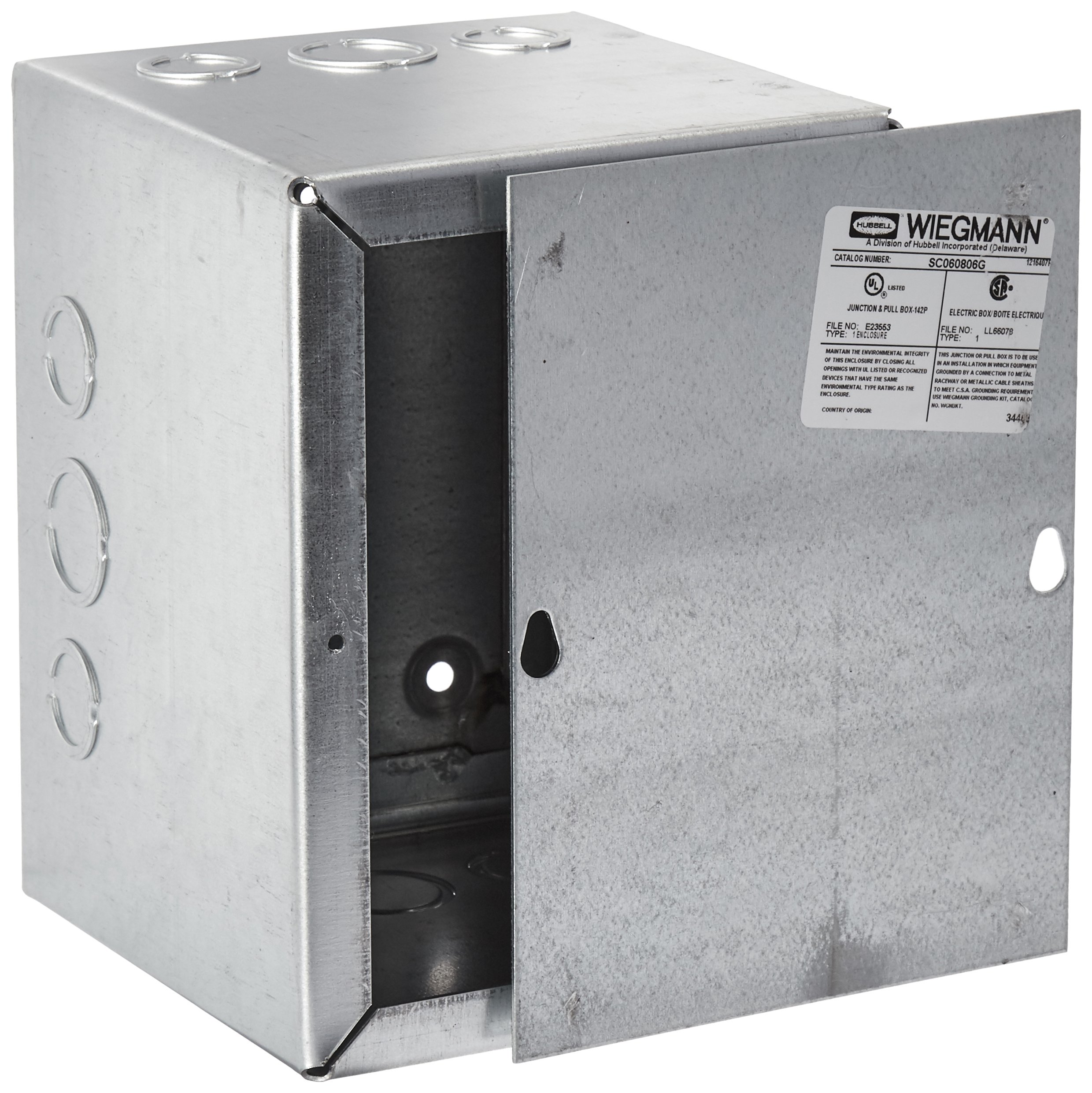 Wiegmann SC060806G SC-Series NEMA 1 Screw Cover Wallmount Pull Box with ...