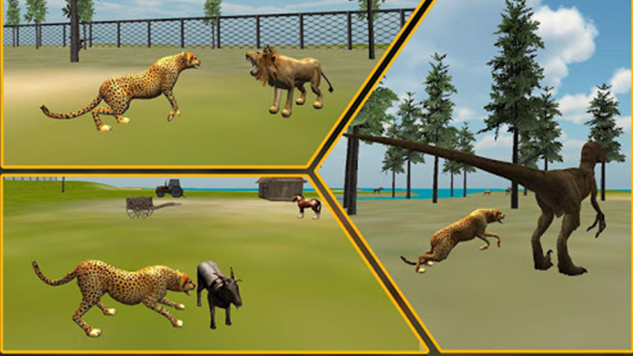 Wütender Gepard, der Jäger-Simulator läuft; Offline-Wildsafari-Tier ...