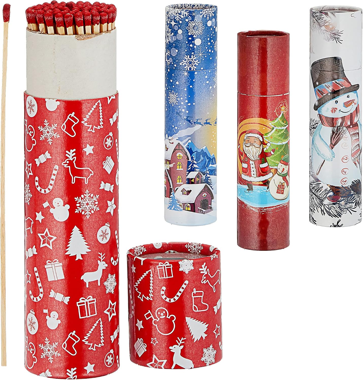 Cepewa Lot de 4 allumettes de cheminée - L 20 cm - 4 motifs de 75 ...