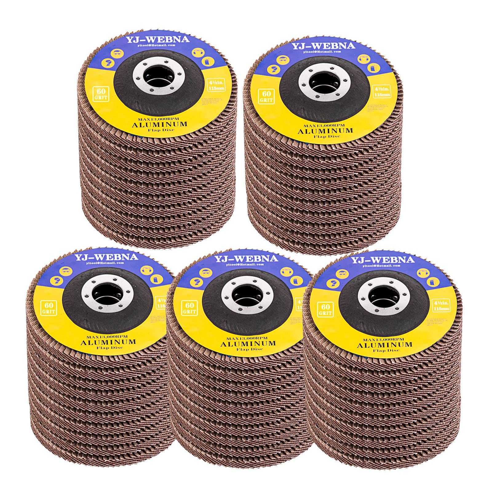 50 Pack 60 Grit Flap Disc 4.5 inch (115mm) with 7/8" Hole, Flap Discs ...