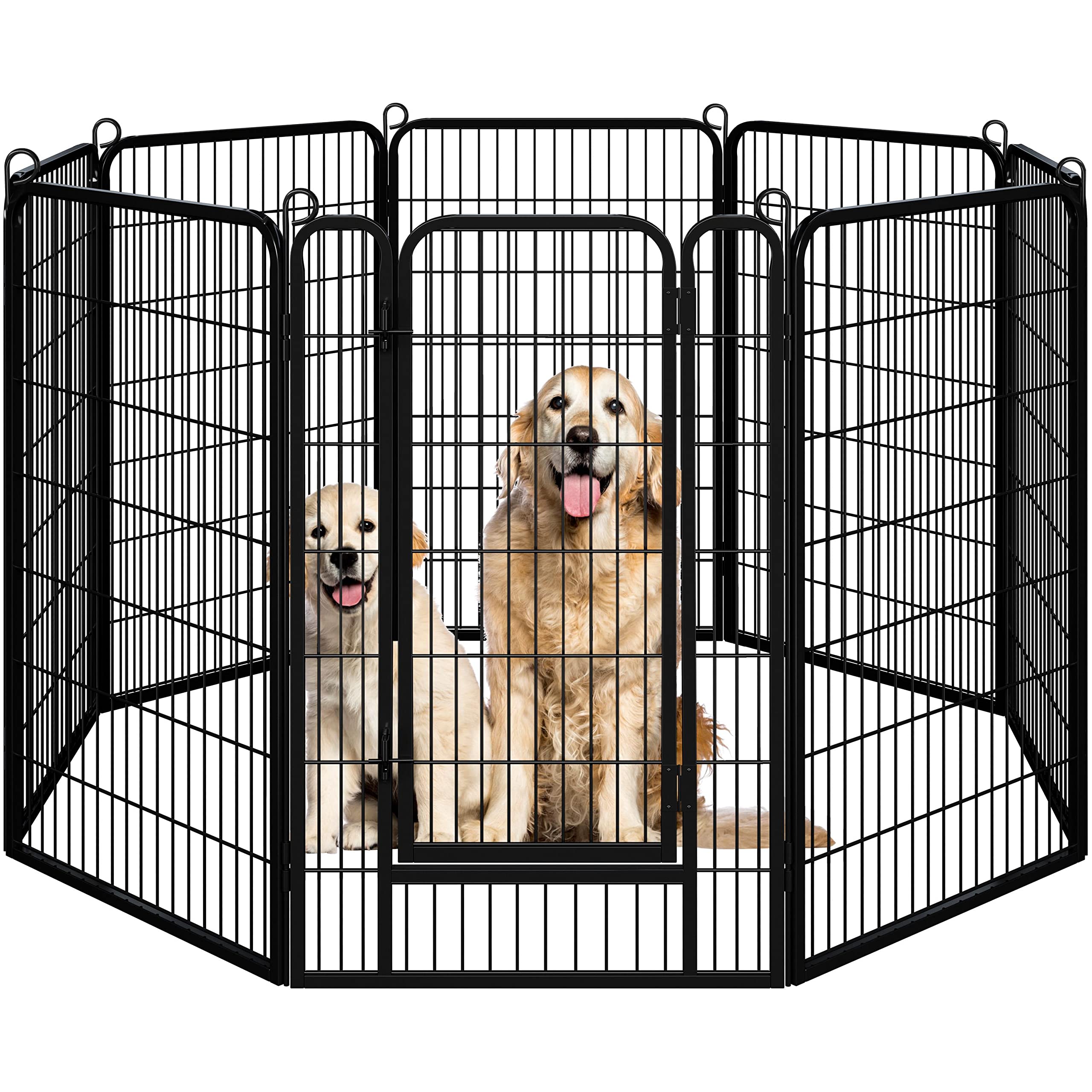 costoffs 8 Panel Metal Dog Playpen, Practical Pet Puppy Pen Large ...