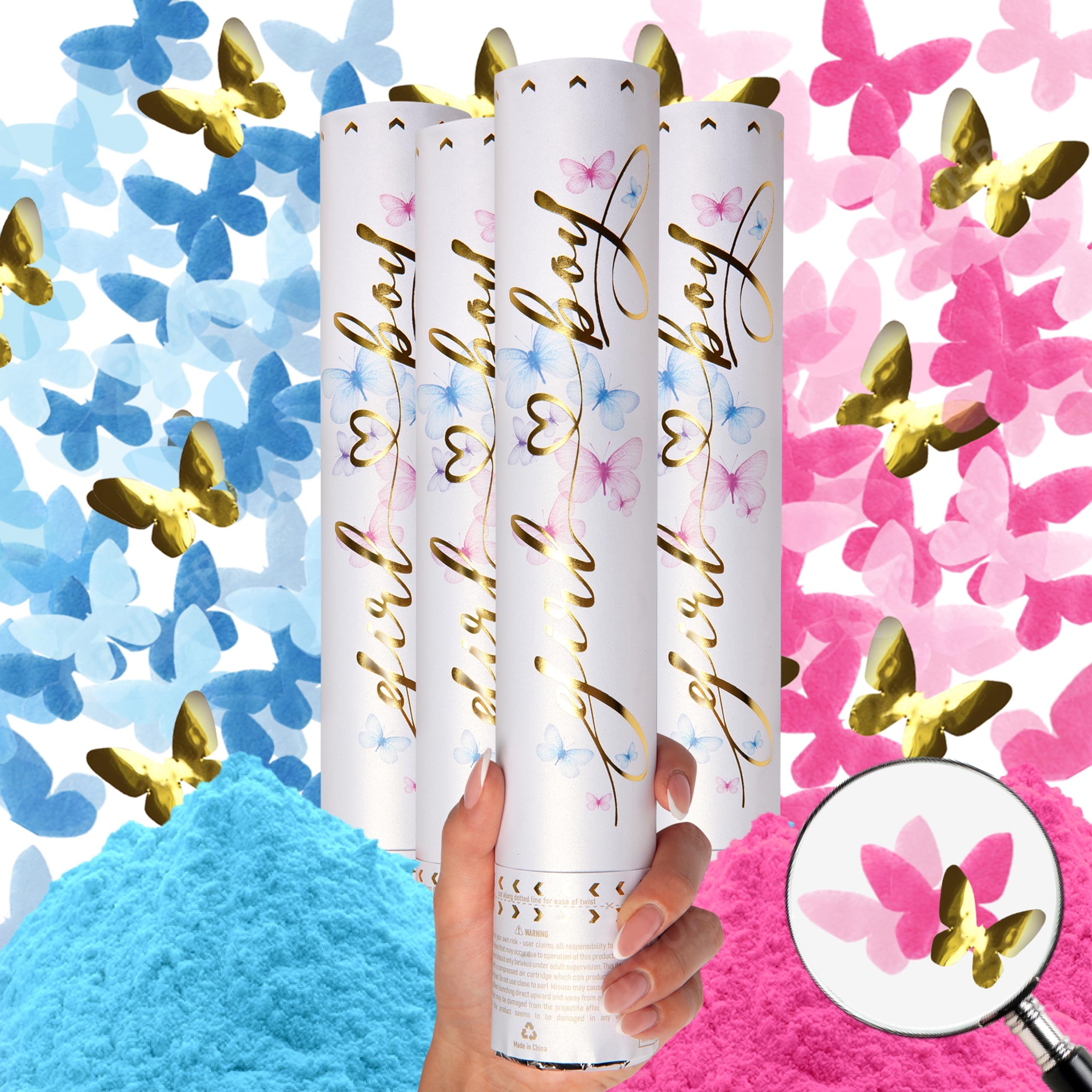 Amscan Gender Reveal Boy Confetti Party Popper 12 Pieces : Amazon.com ...