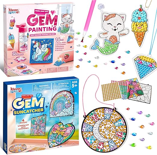Amazon.com: Klever Kits Gem Art Window Art Making Kits Gem Craft ...