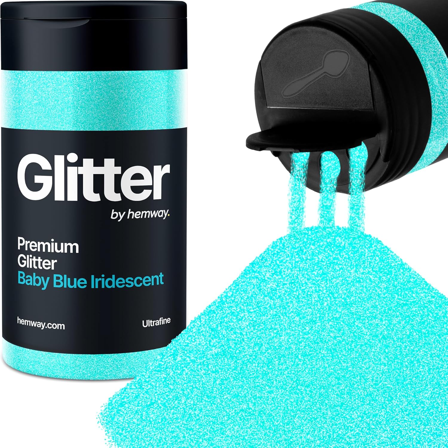 Hemway Baby Blue Iridescent Glitter Ultrafine 130g/4.6oz Powder ...