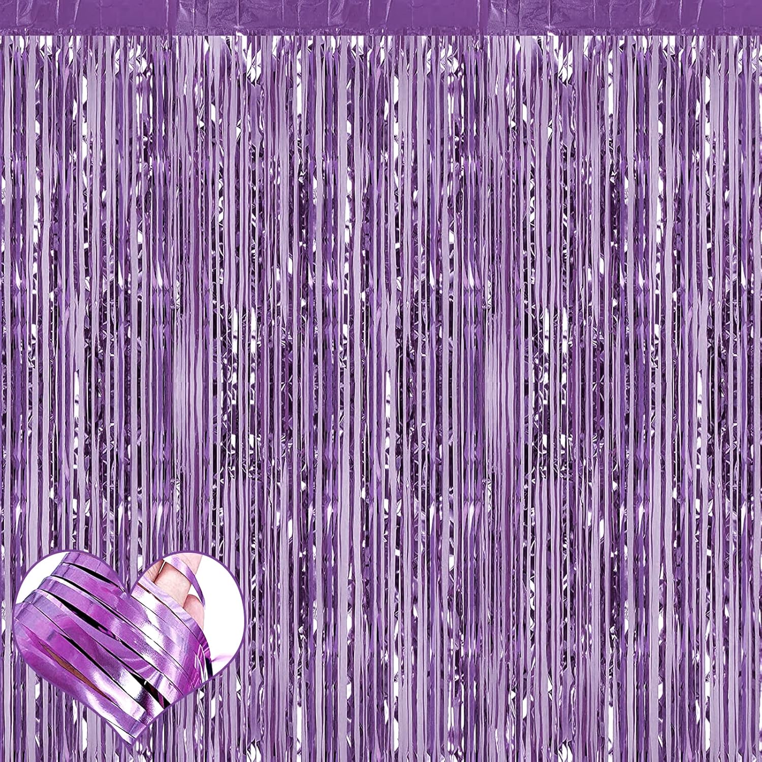 Amazon.com : 4 Pack Light Purple Fringe Curtain Backdrop, 3.2Ft x 9.8Ft ...