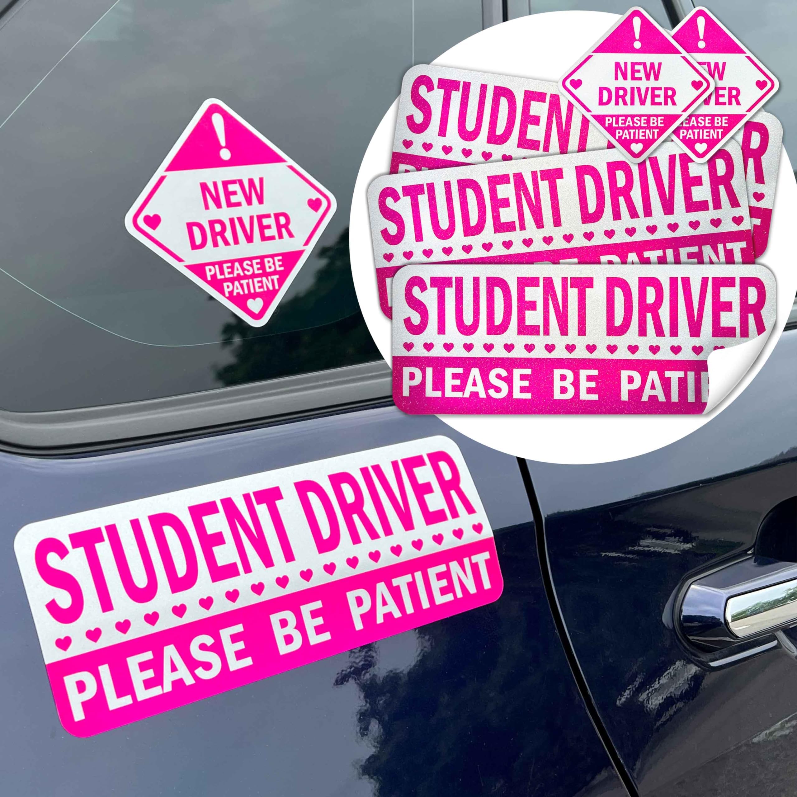 Amazon.com - Sticky Expressions | (3 Pcs) Student Driver Stickers for ...
